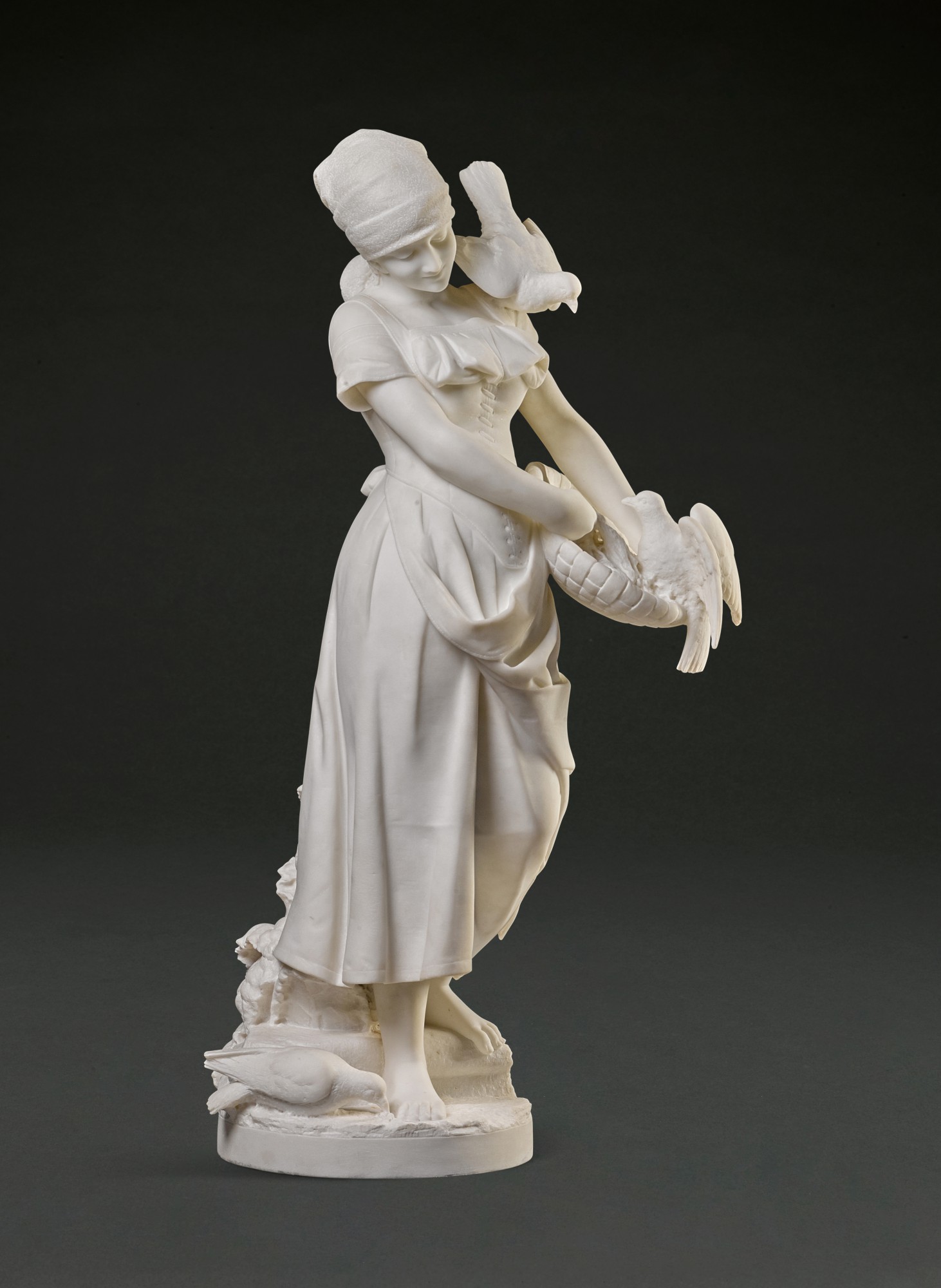 E. GIOLLI | WOMAN WITH BIRDS | European Art: Paintings & Sculpture ...