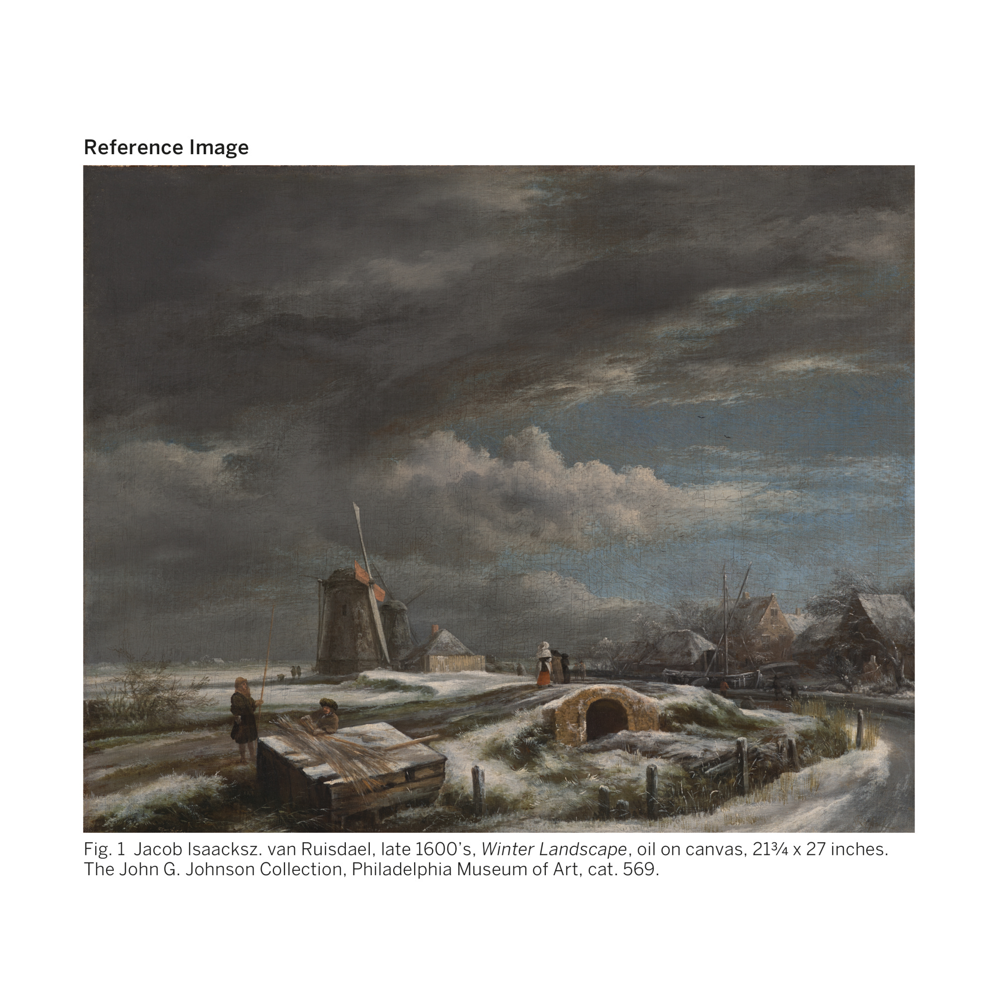 JOHN CONSTABLE, R.A. | A WINTER LANDSCAPE WITH WITH FIGURES ON A PATH ...