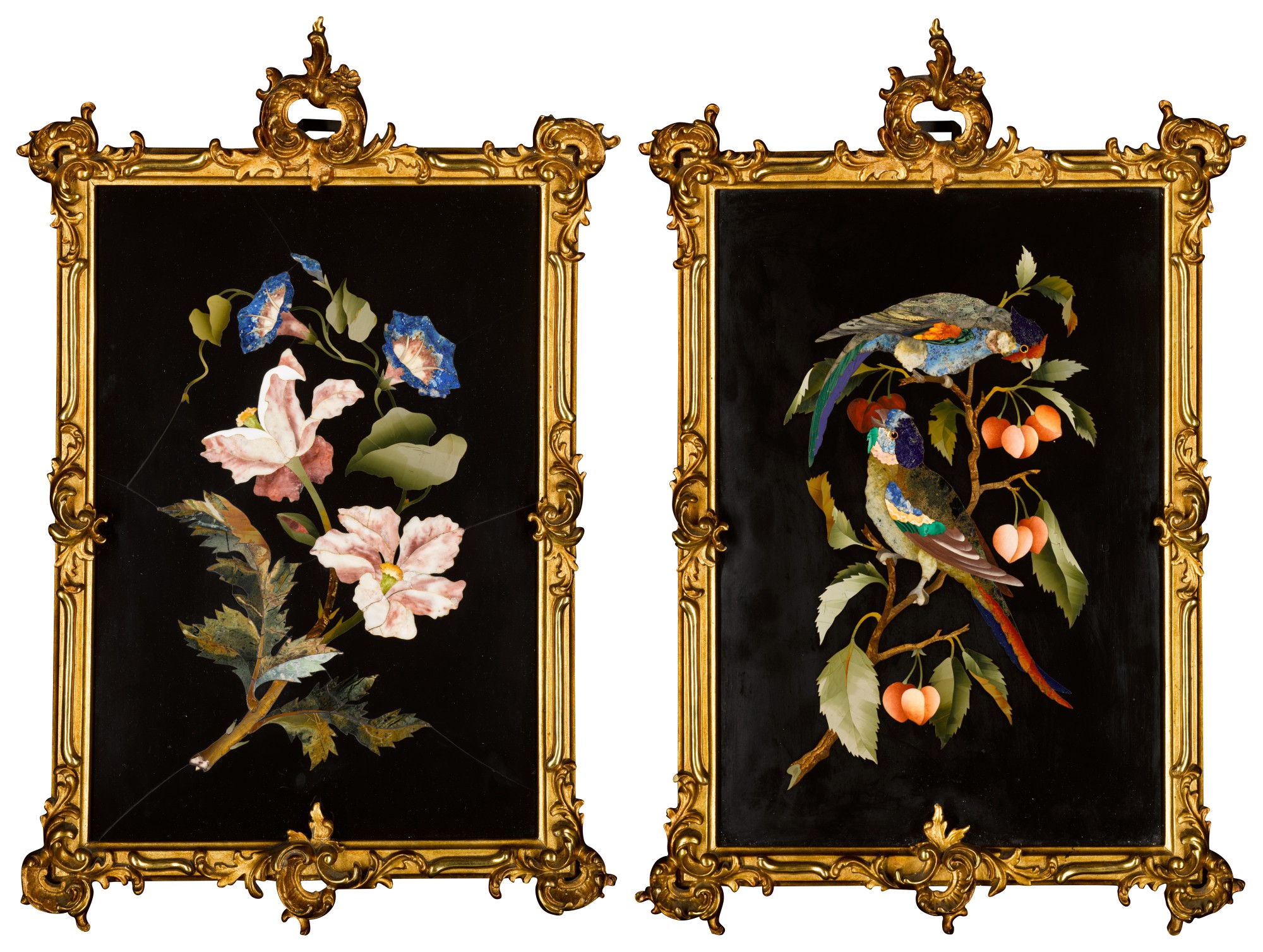 A pair of Italian pietre dure panels, Florence, 19th century | STONE ...