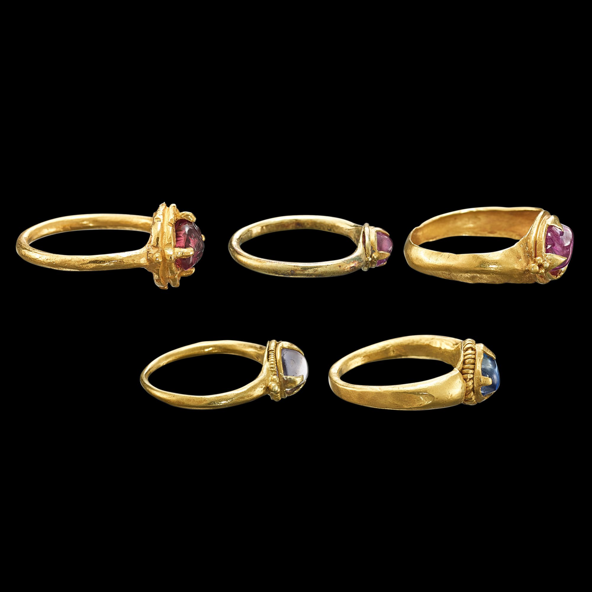 A group of five gold rings Khmer, 7th - 12th century | 高棉 七至十二世紀 ...