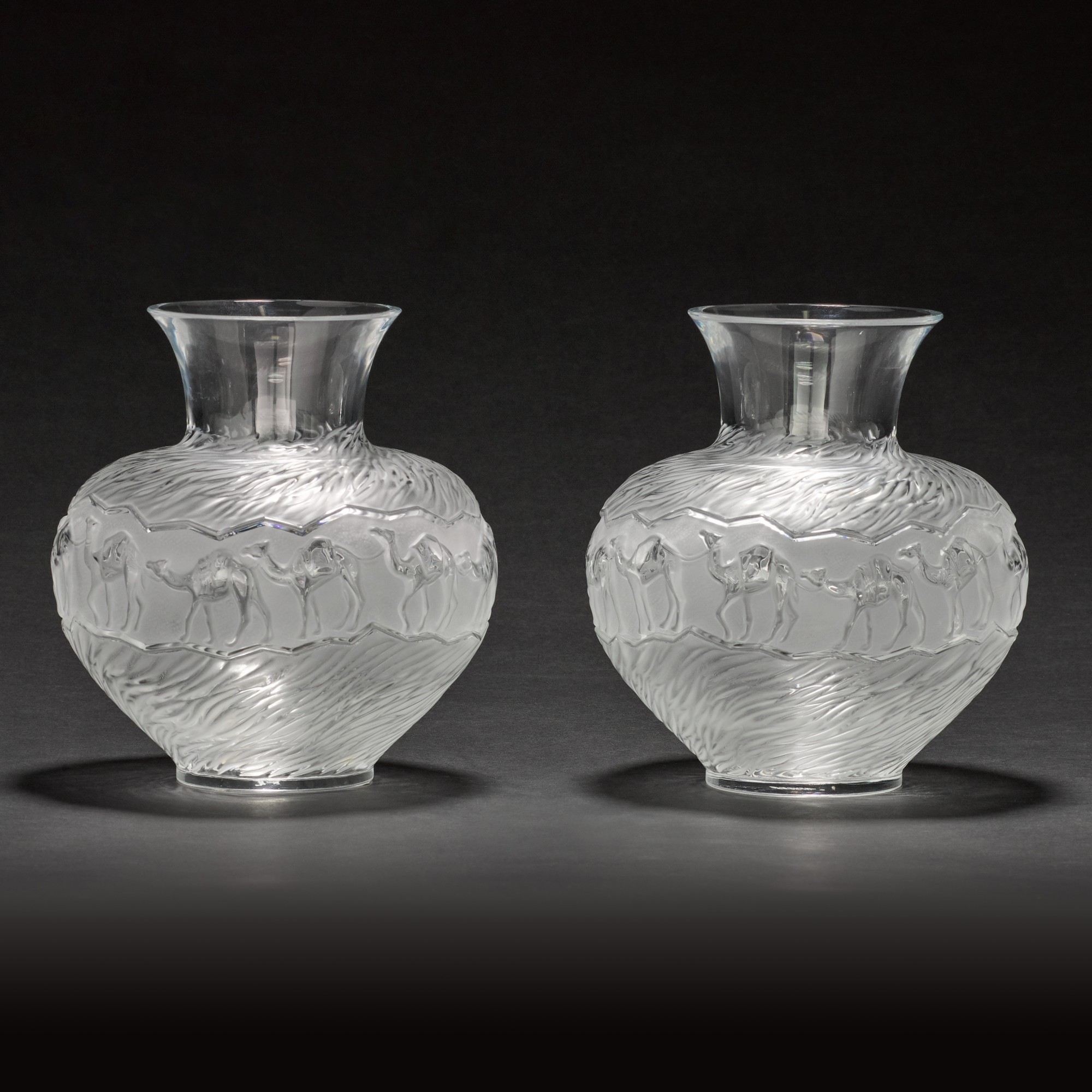 A pair of Lalique glass camel vases, modern | STYLE London: Furniture ...