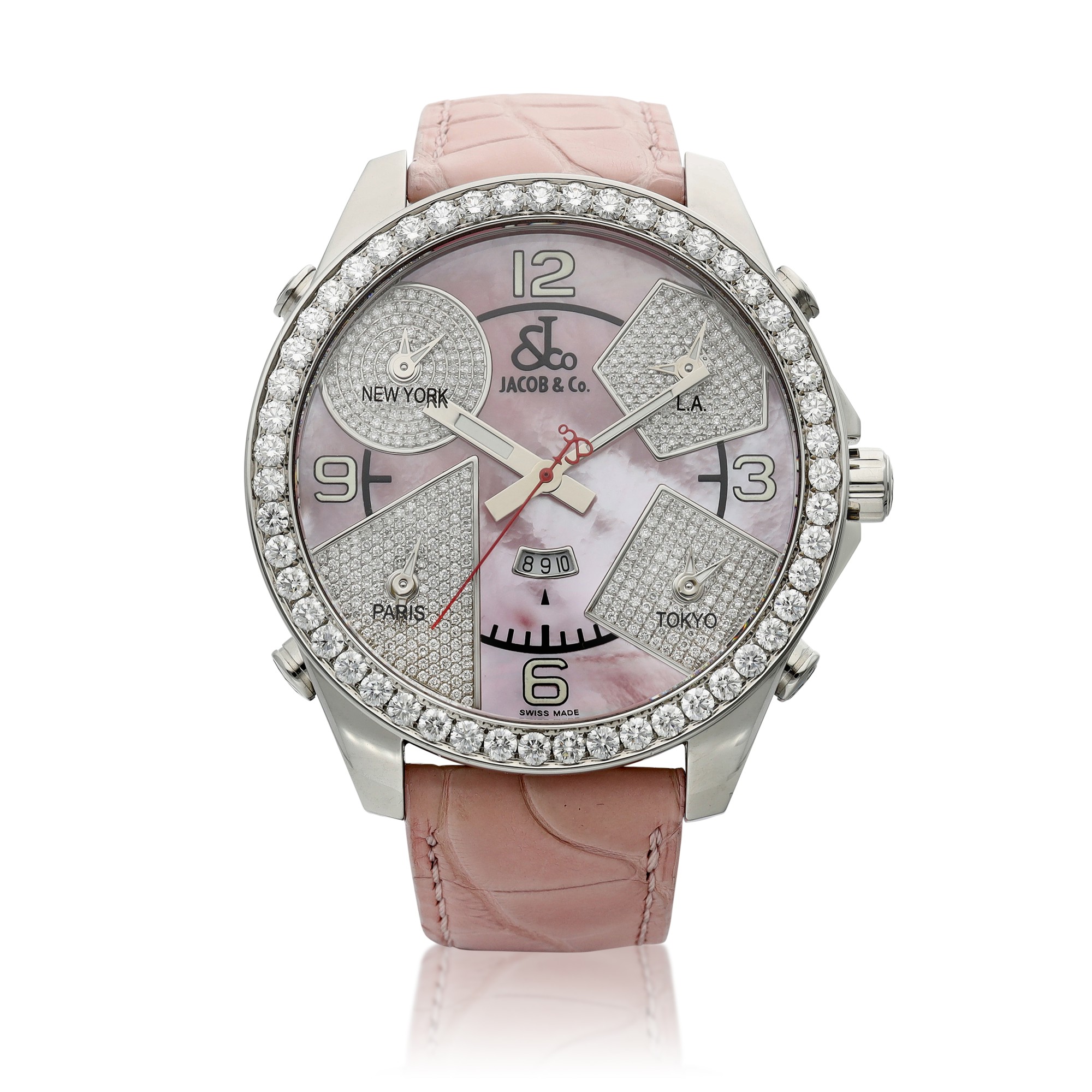 The Five Time Zones | A stainless steel and diamond-set quintuple ...