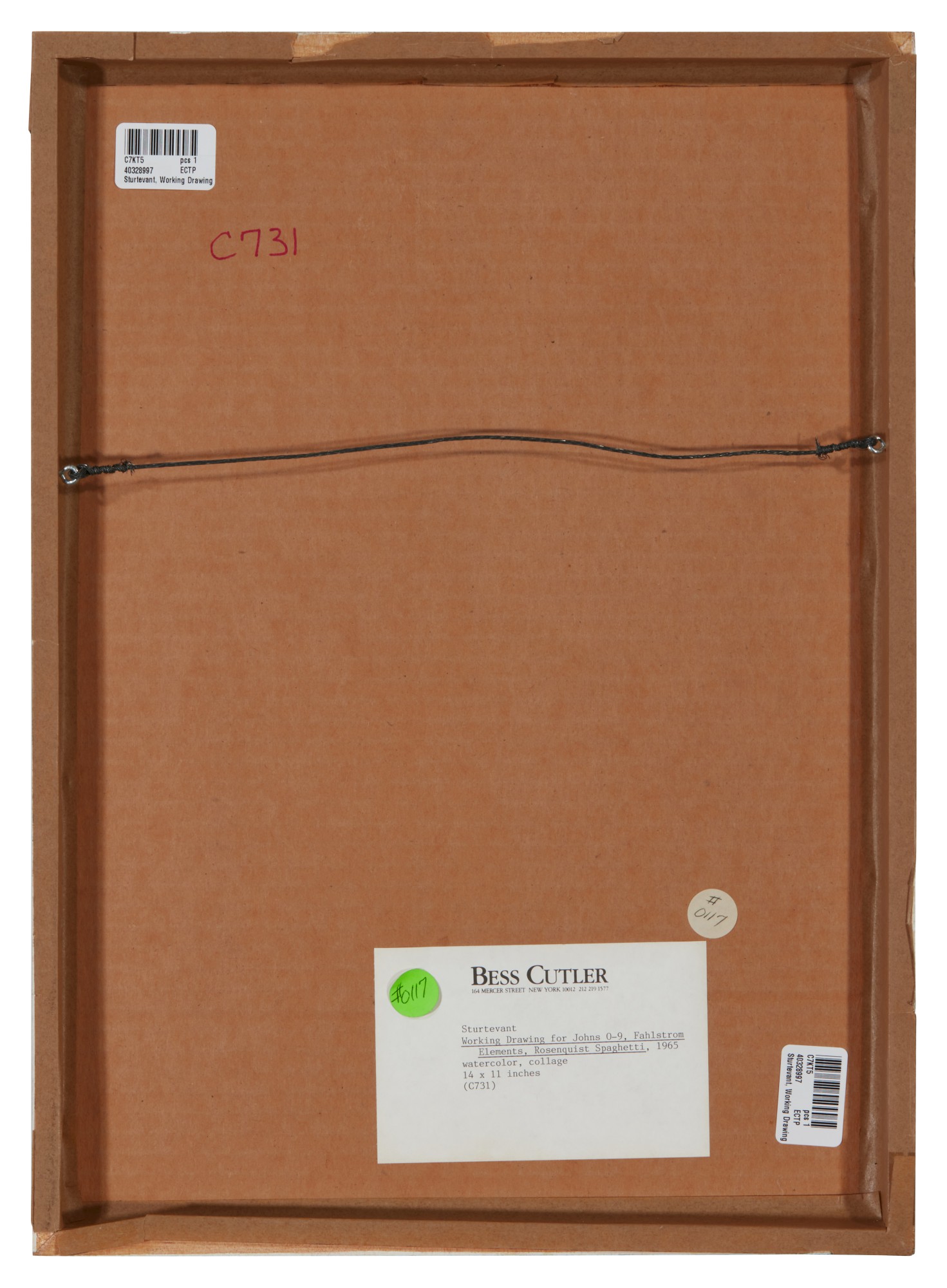 Working Drawing for Johns 0 Through 9, Fahlstrom Elements, Rosenquist ...