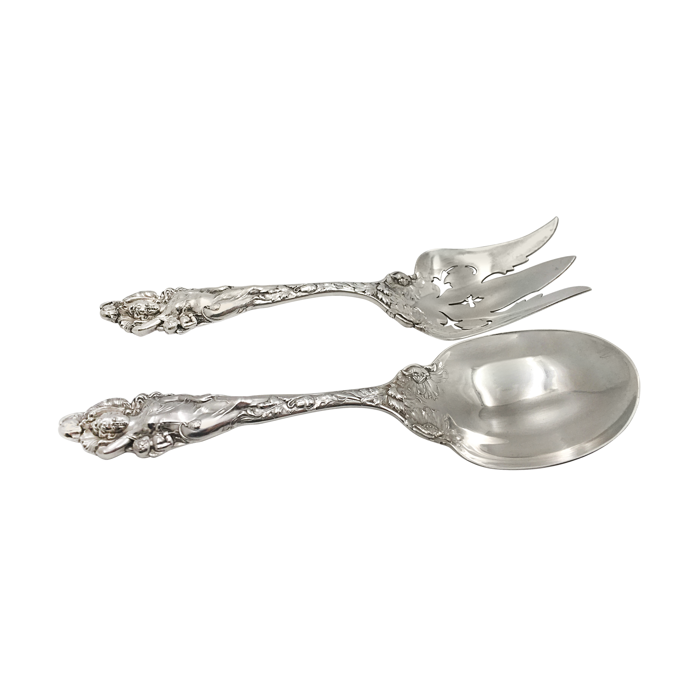 Reed & Barton Vintage American Silver Love Disarmed Salad Serving Set ...
