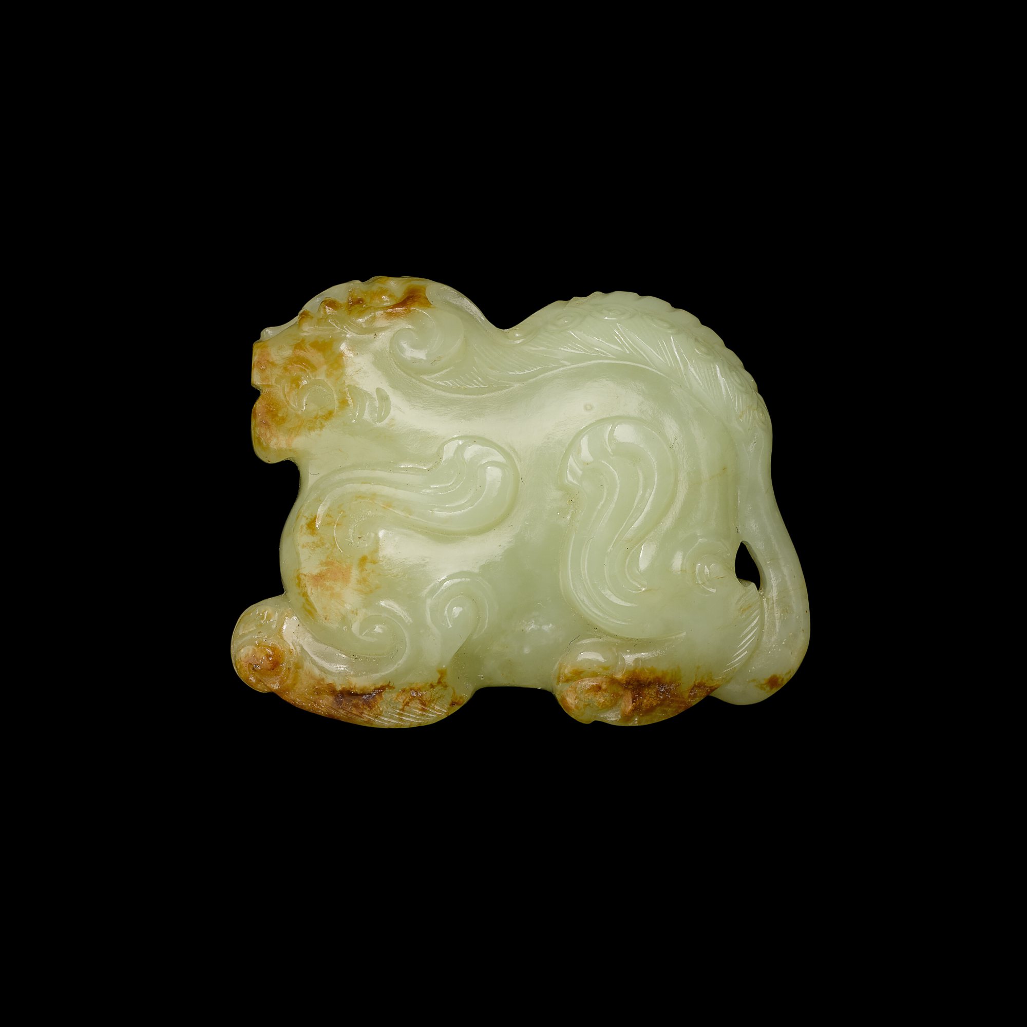 A yellow and russet jade 'tiger' tally, Ming dynasty, 15th-16th century ...