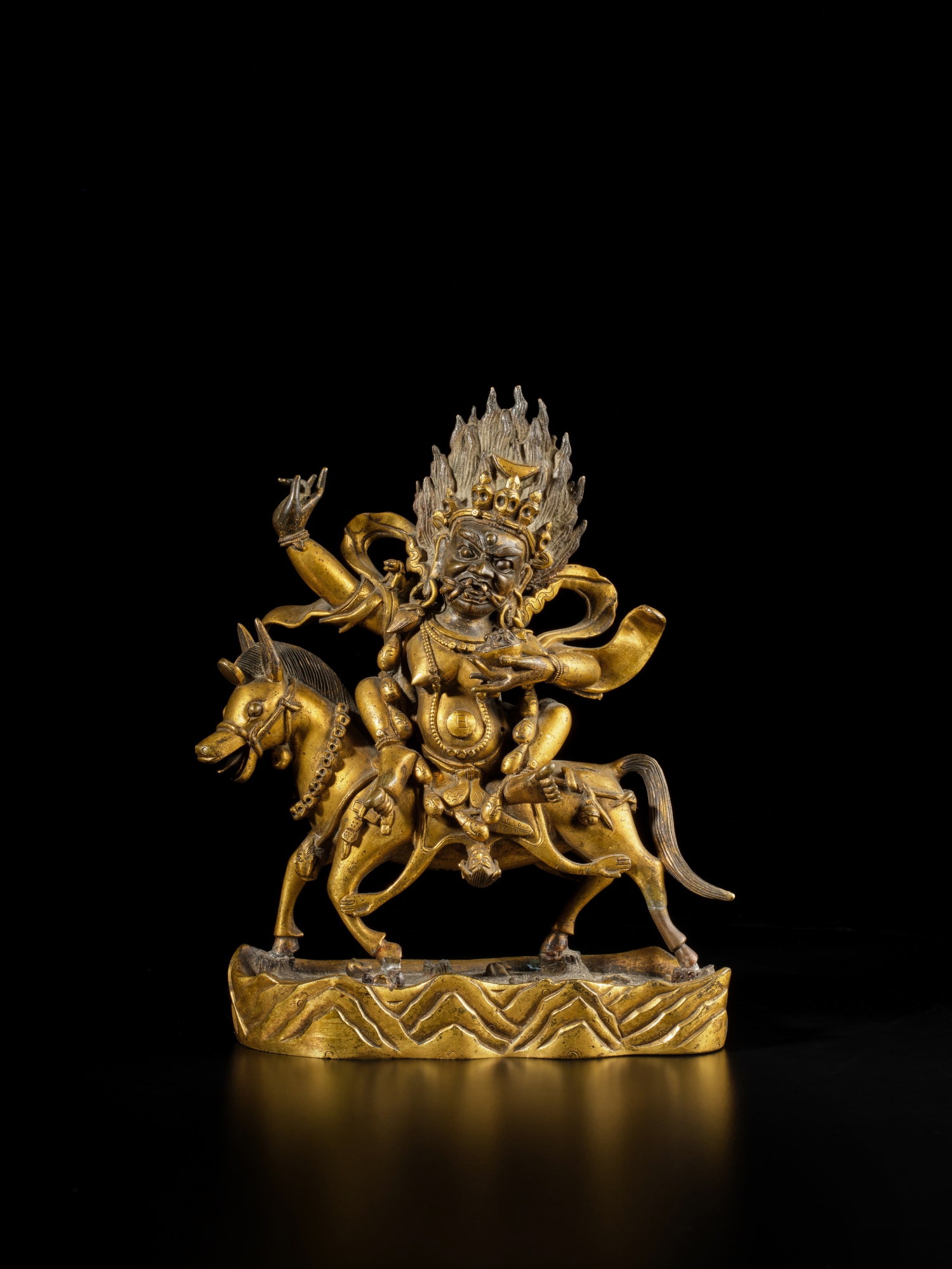 A gilt-copper alloy figure of Shri Devi, Qing dynasty, 18th century ...
