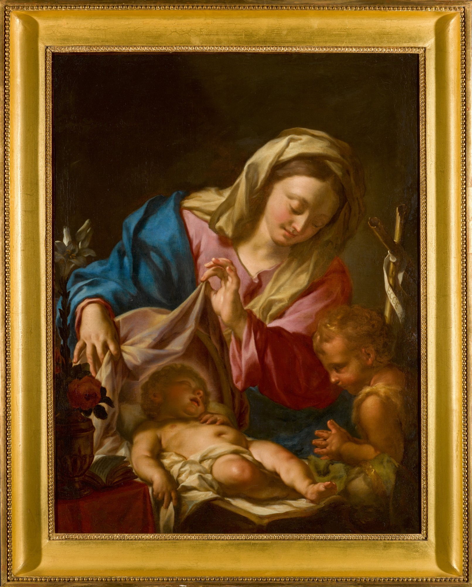 The Madonna And Child With The Infant Saint John The Baptist Old the-madonna-and-child-with-the-infant-saint-john-the-baptist-old