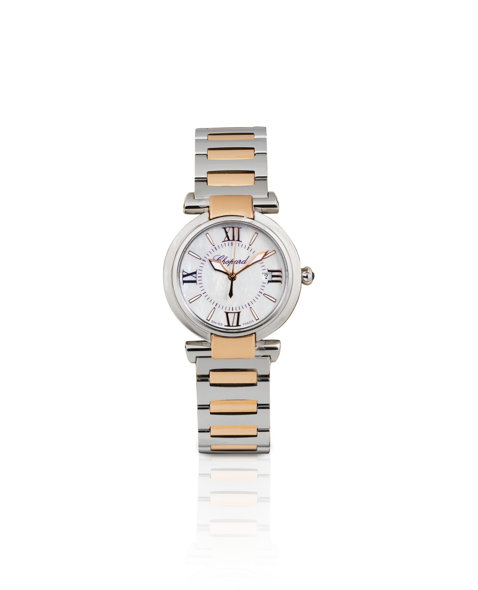 CHOPARD | IMPERIALE, STAINLESS STEEL AND PINK GOLD WRISWATCH WITH ...