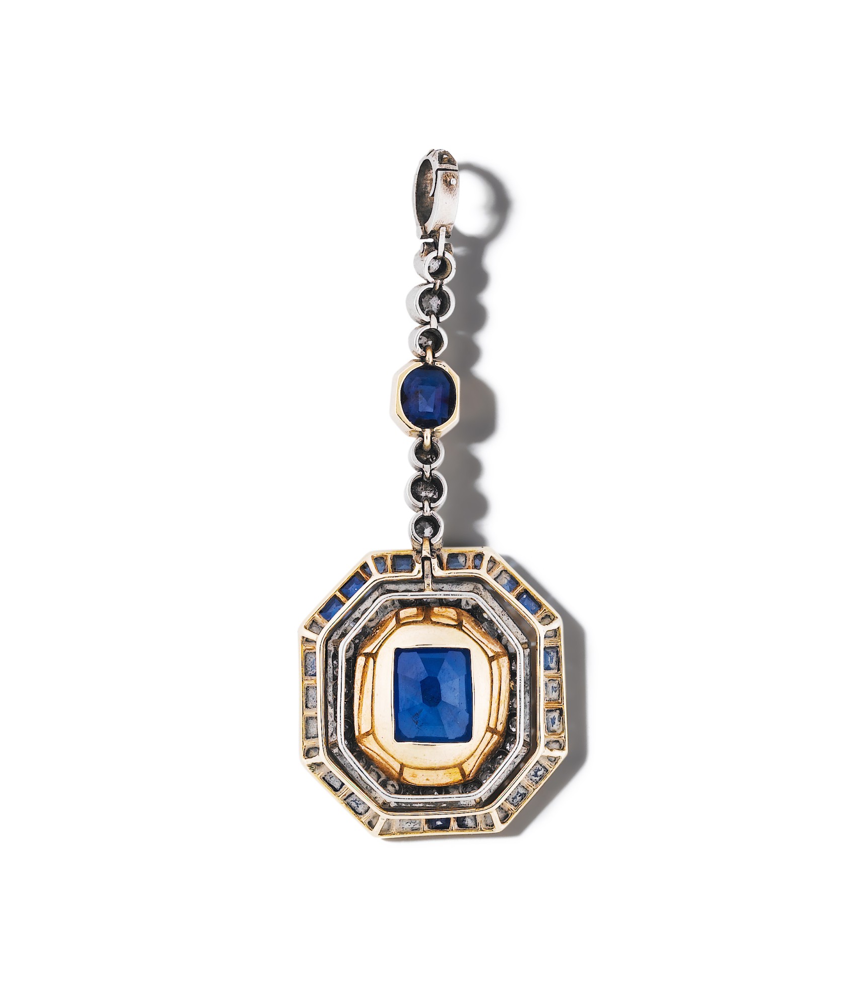 Pendentif saphir et diamant | Sapphire and diamond pendant | Fine ...