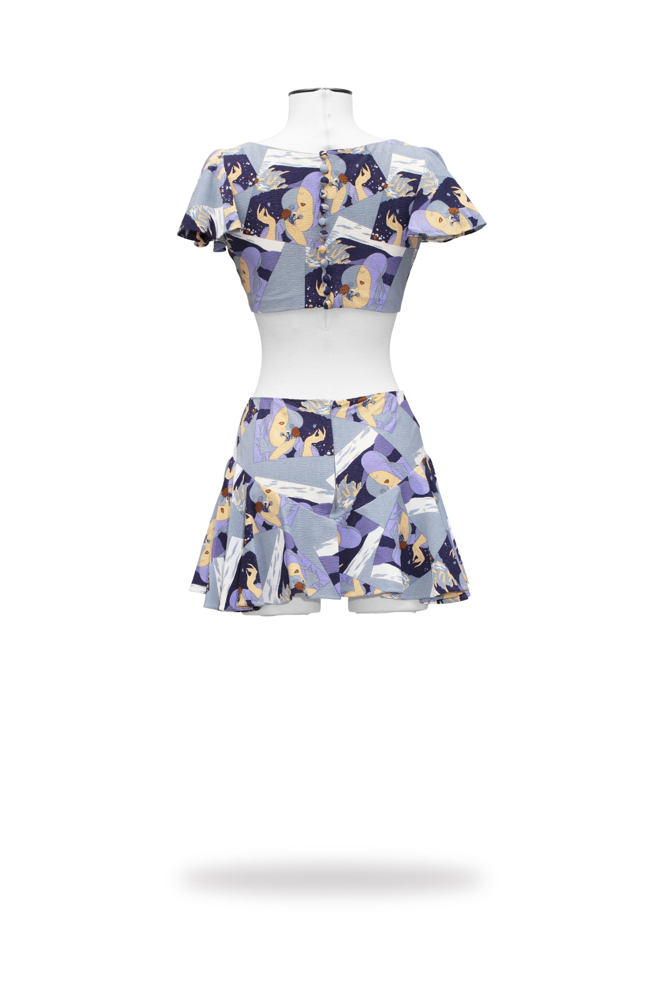 Marina Lante della Rovere, circa 1974, Printed jersey beach ensemble ...