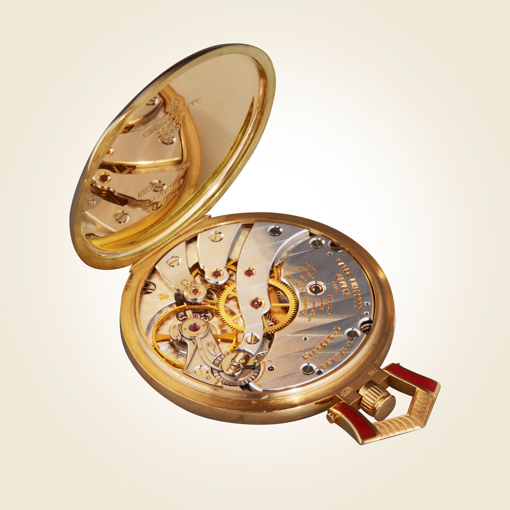 Reference 982/111J-0001 'Dancing Storks' | A yellow gold open faced ...