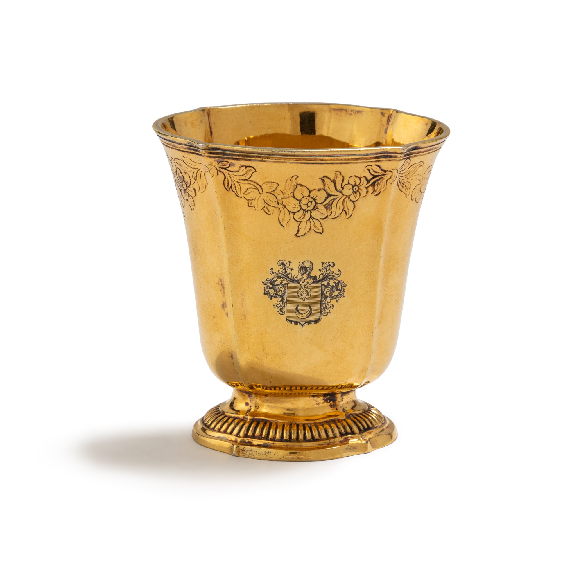 An oval beaker with pinched sides, Johann Heinrich I Oertel, Strasburg ...
