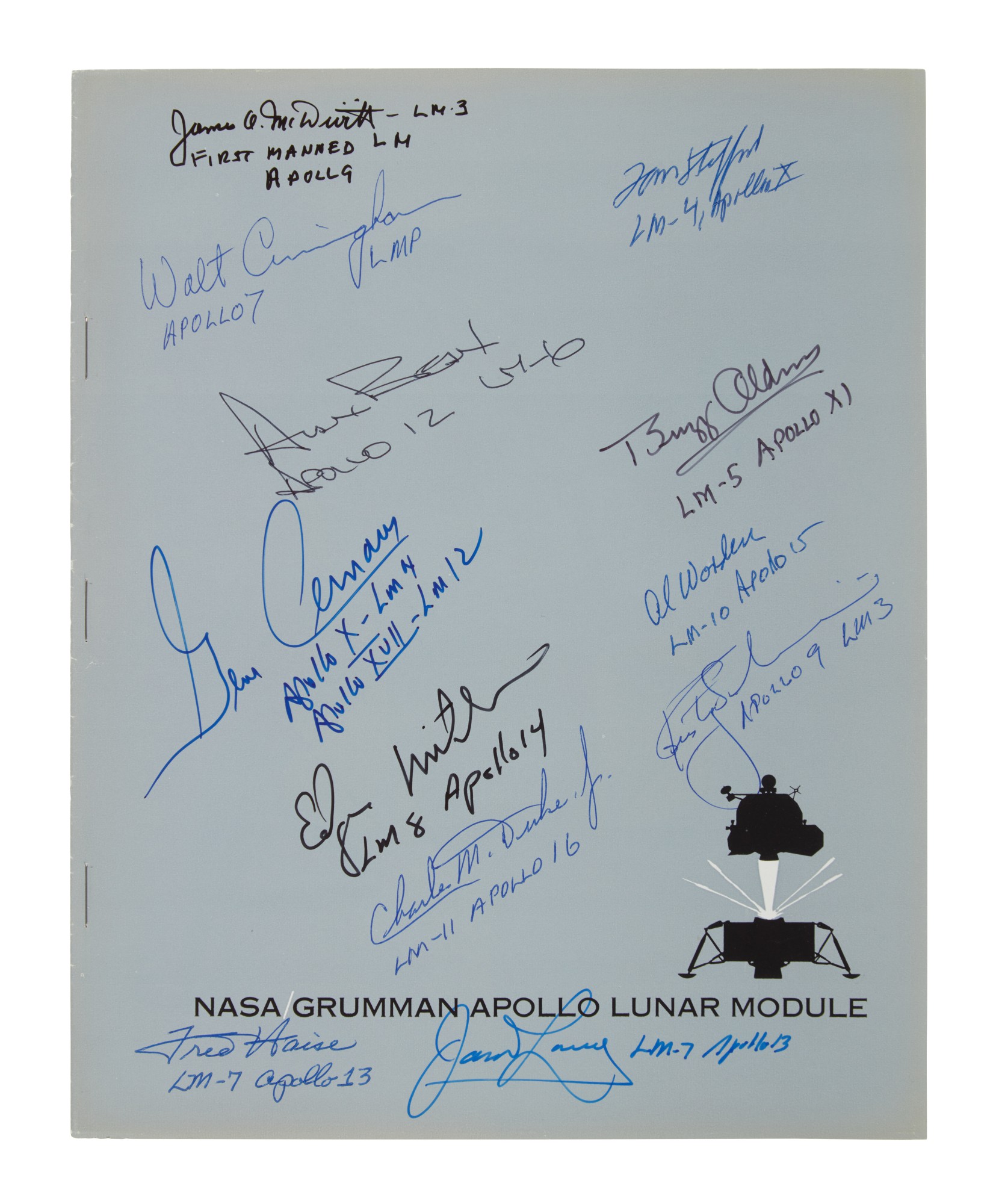 [Lunar Module] — Transgraphic pamphlet signed by a member of each ...