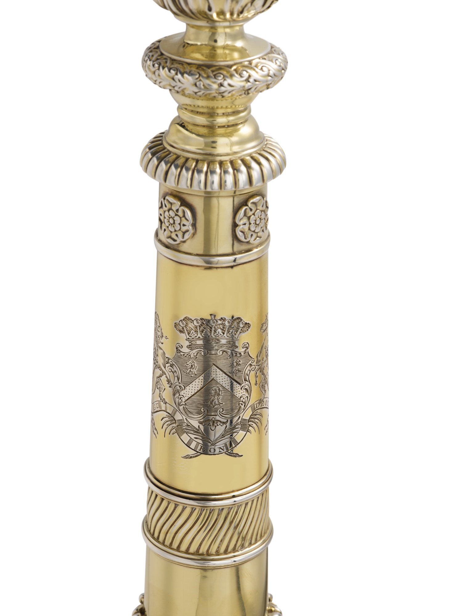 A Pair of Regency Silver-Gilt Three-Light Candelabra, Paul Storr ...