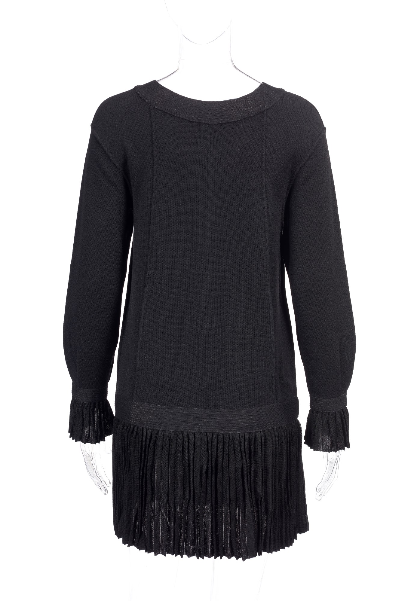 BLACK MINI DRESS AND BLACK LEATHER CHAIN BELT, CHANEL | A Collection of ...