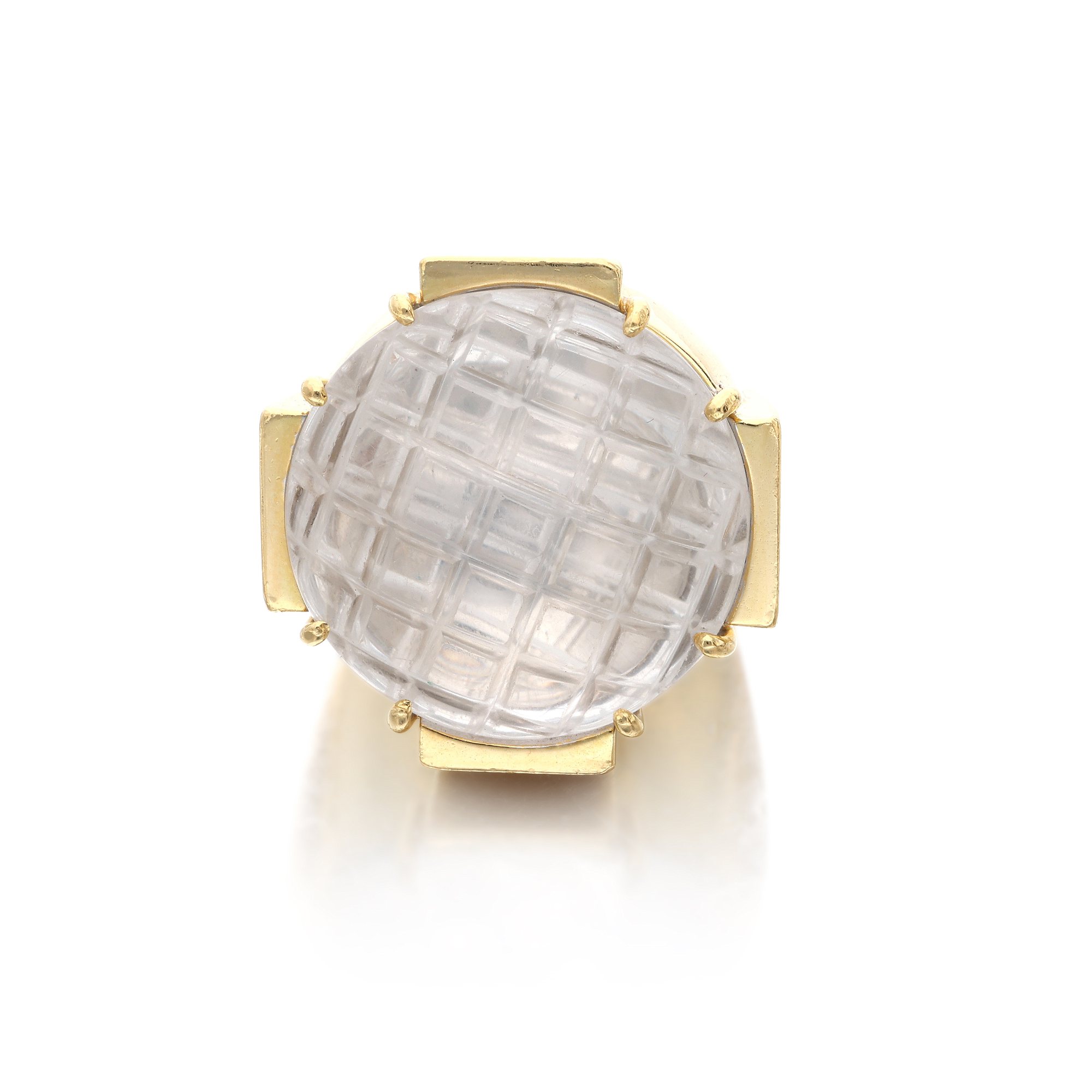 David Webb Vintage Gold And Rock Crystal Ring Available For Immediate ...