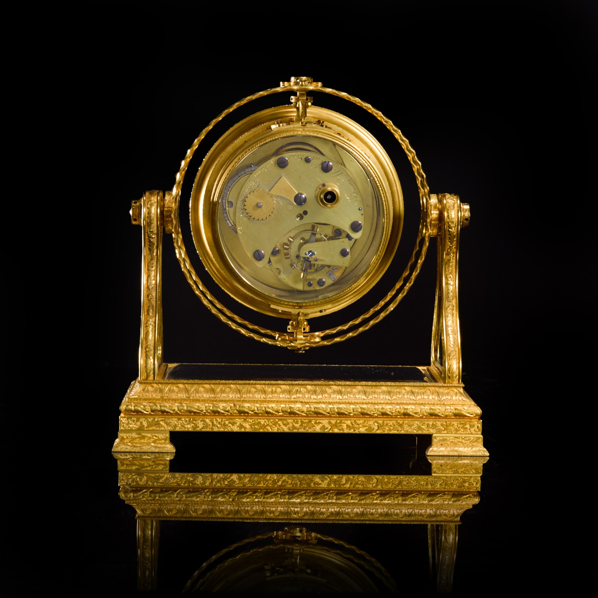James McCabe No.448. An engraved gilt-brass eight-day desk chronometer ...