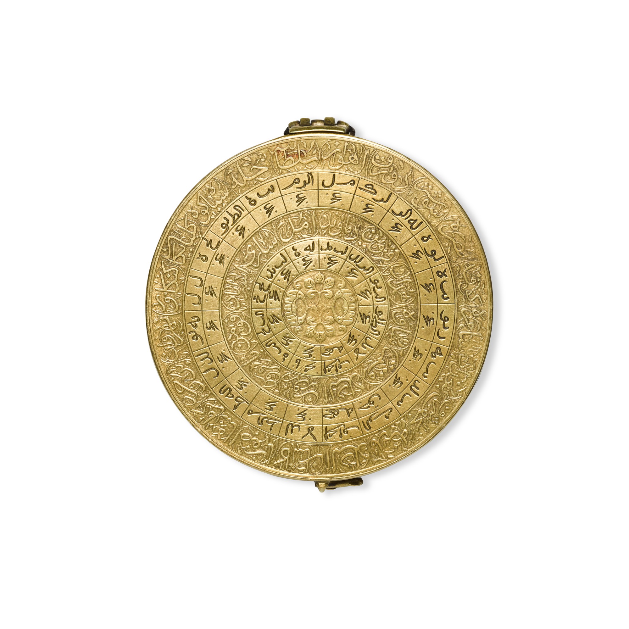A Safavid engraved Qibla-indicator with compass and markings to Mecca ...