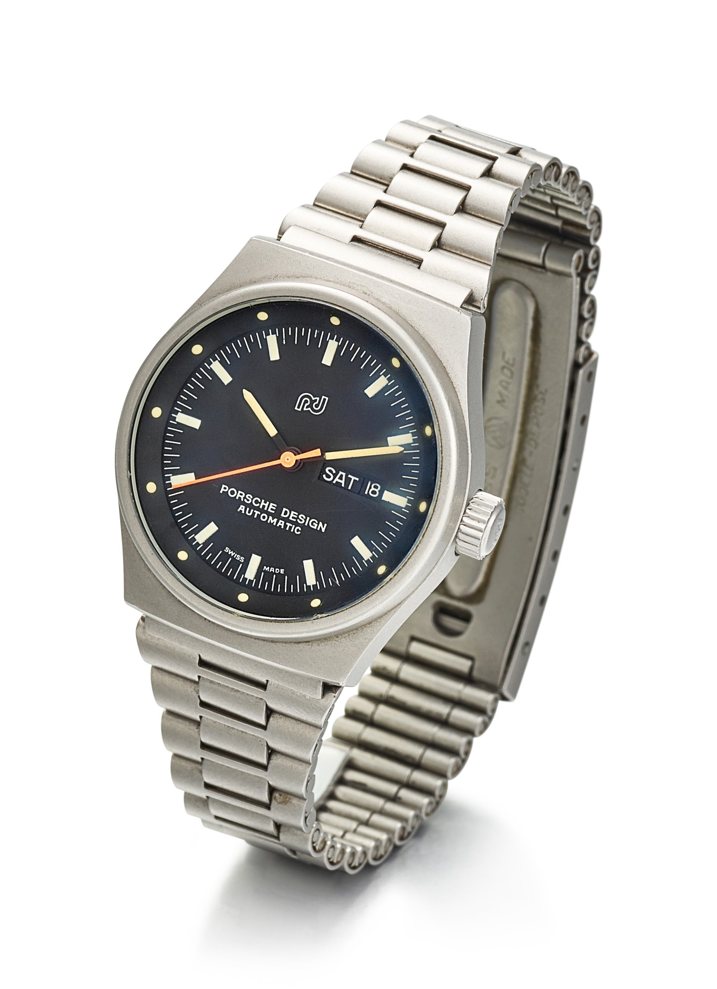 PORSCHE DESIGN | A STAINLESS STEEL WRISTWATCH WITH DAY, DATE AND ...
