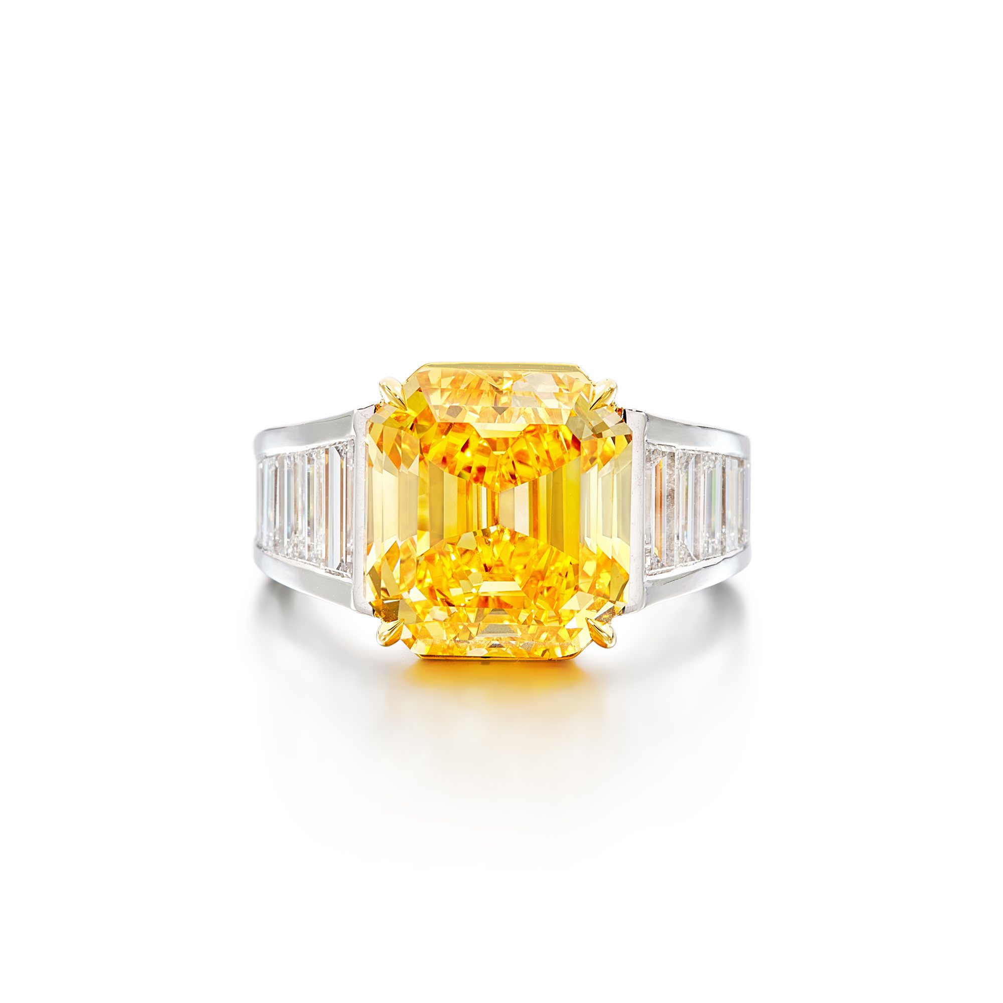 Fancy Vivid Orange-Yellow Diamond and Diamond Ring | Ronald Abram | 8. ...