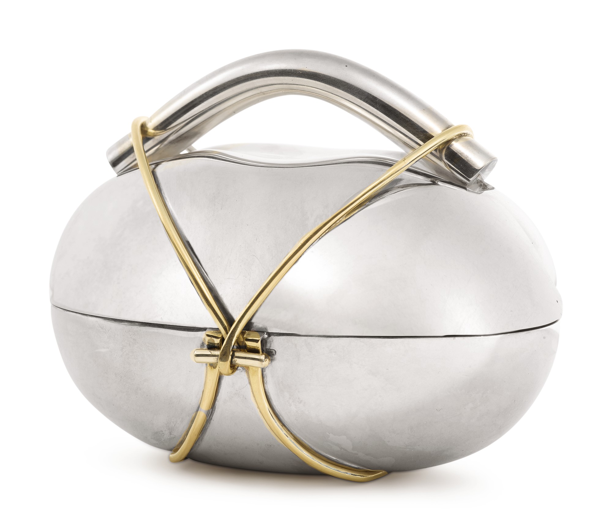 AN ISRAELI PARCEL-GILT SILVER ETROG BOX, ARIE OFIR, JERUSALEM, CIRCA ...