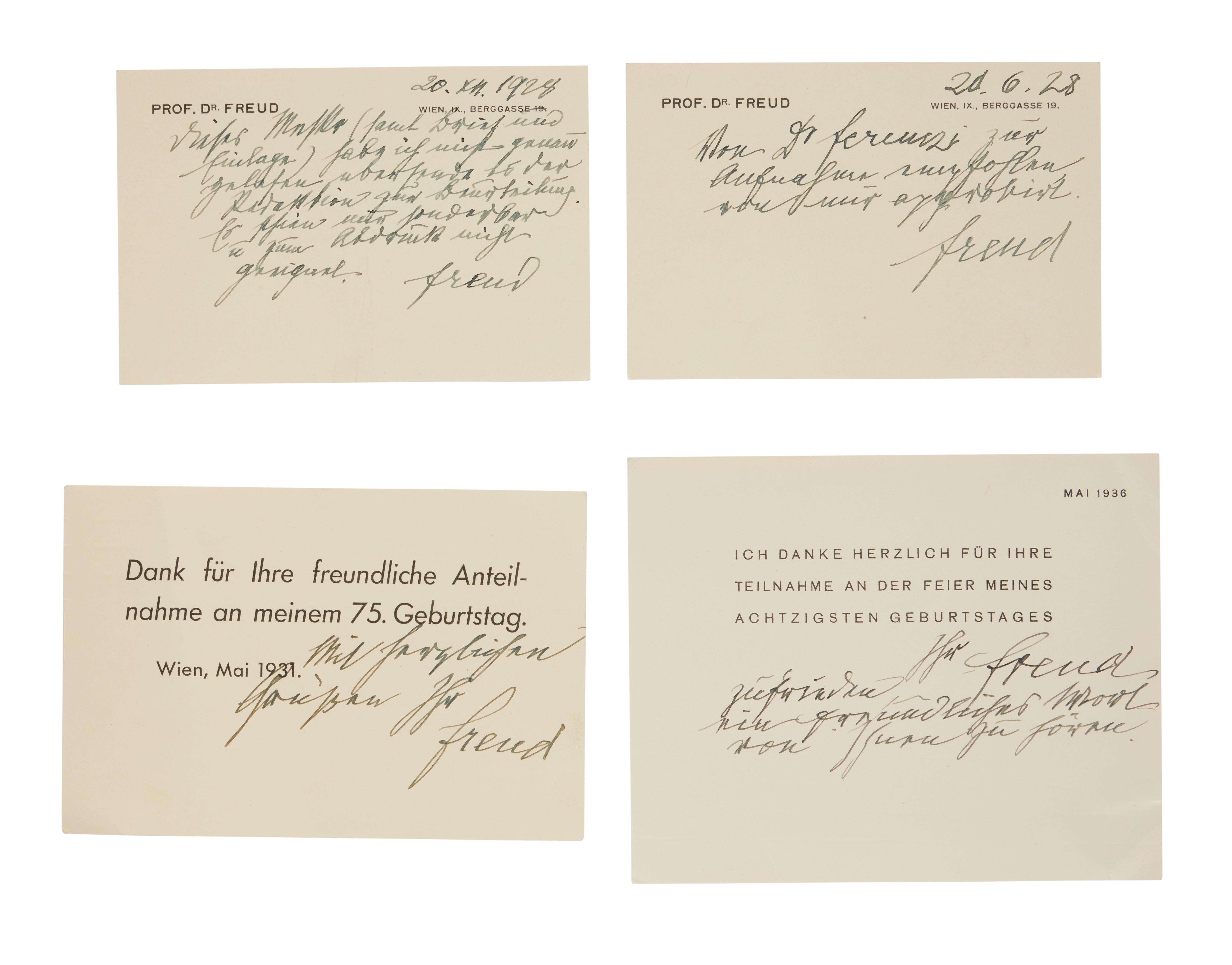Freud, Sigmund | Postcards to the leader of the psychoanalytic movement ...
