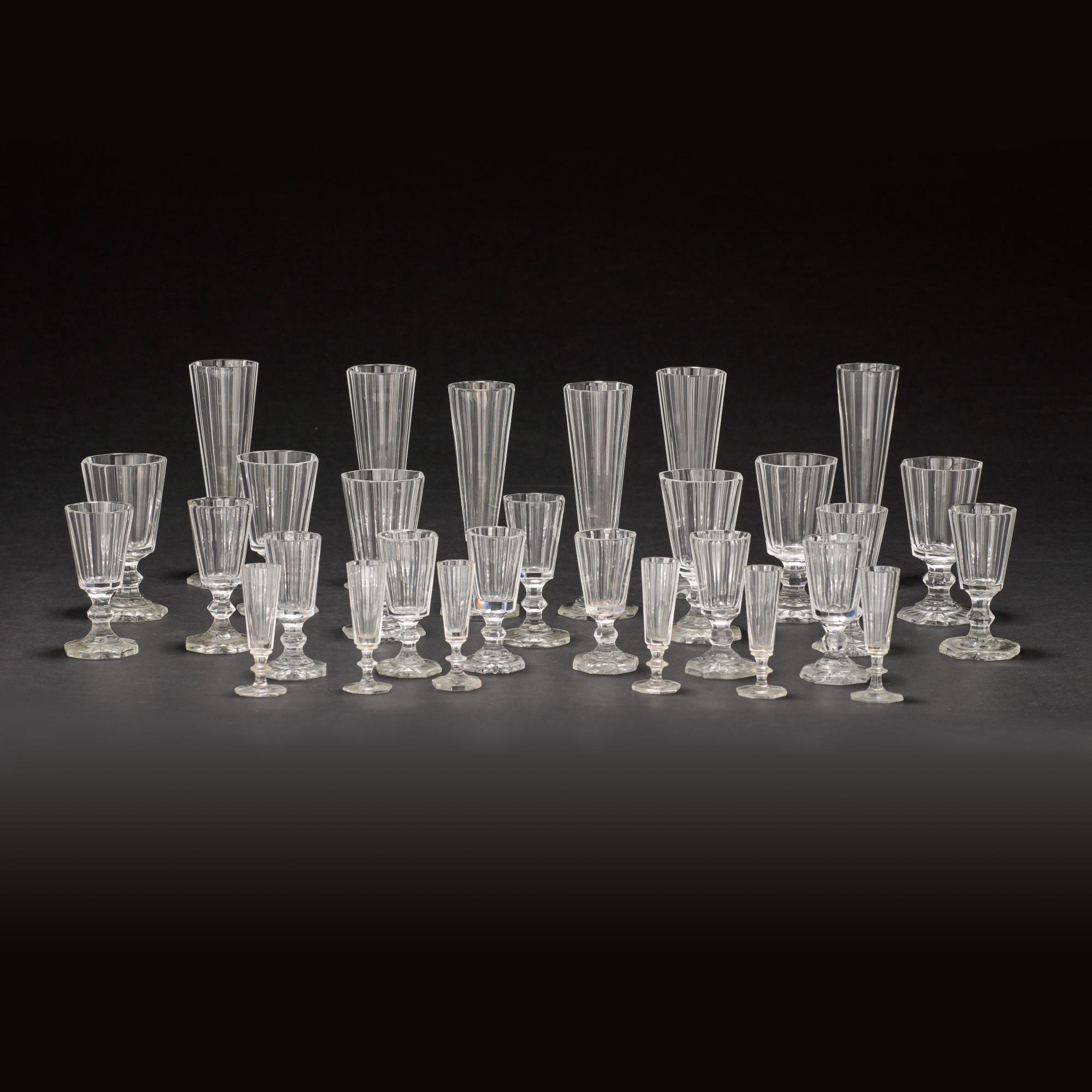 A Russian glass part table service, circa 1820, attributed to Imperial ...