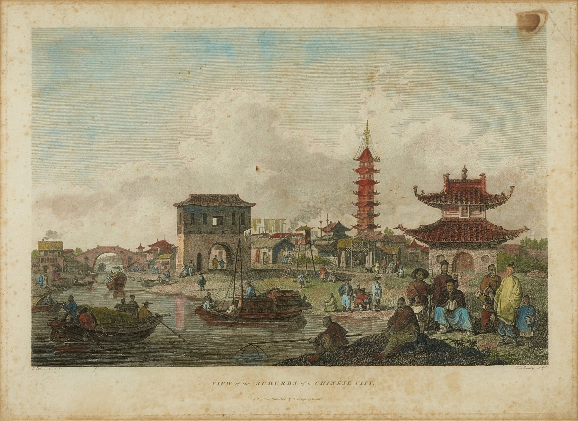 A set of four coloured Chinese prints after drawings by William ...
