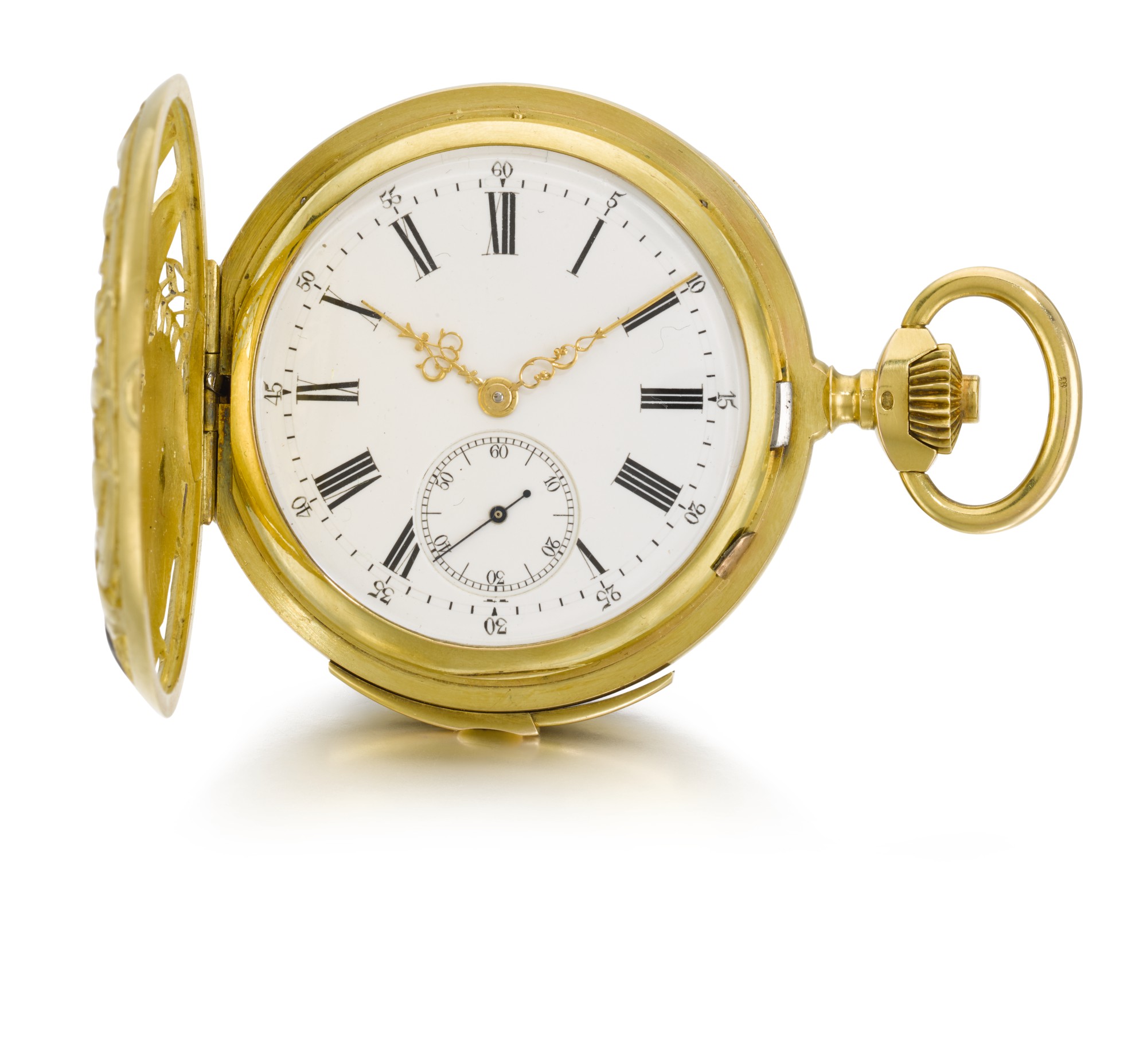 RENÉ LALIQUE | AN EXTREMELY RARE AND UNUSUAL ART NOUVEAU GOLD HUNTING ...