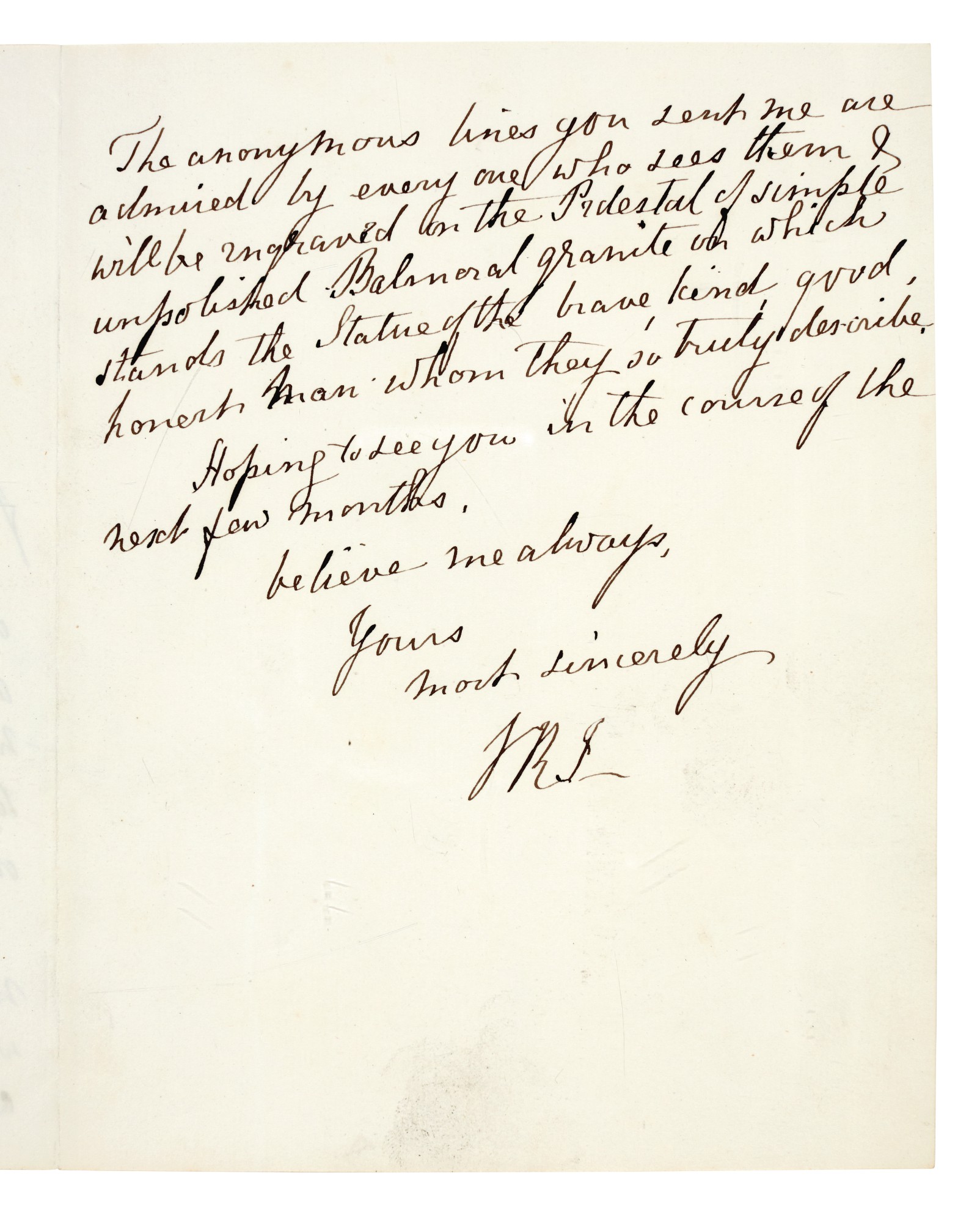 QUEEN VICTORIA | autograph letter signed, to Tennyson, October 1883 ...