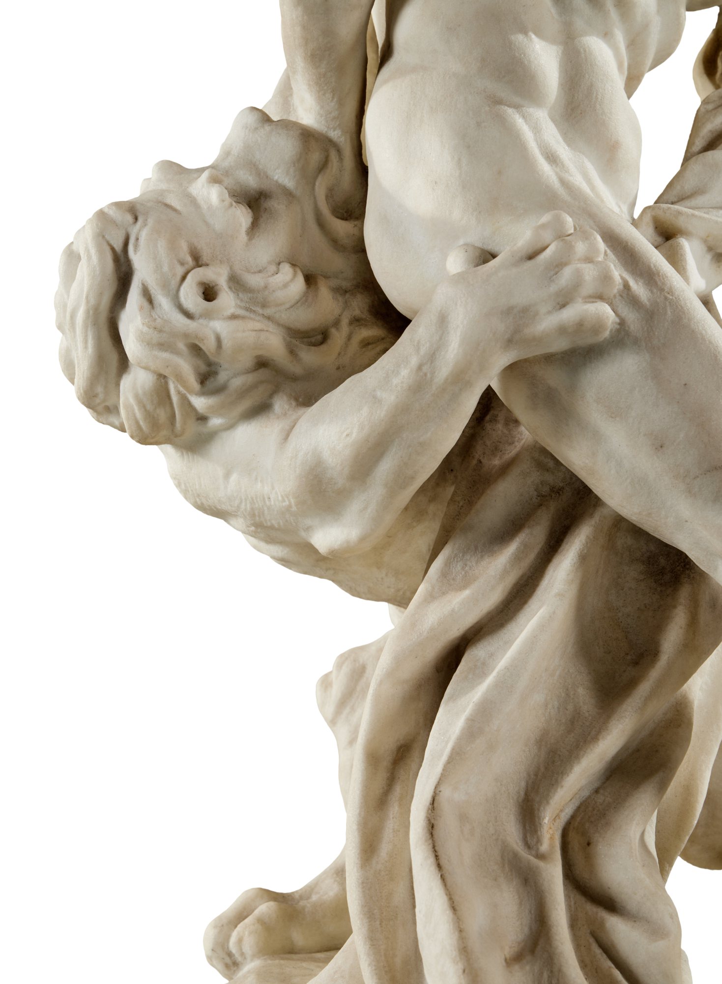 A French White Marble Group of Milo of Croton Devoured by a Lion, After ...