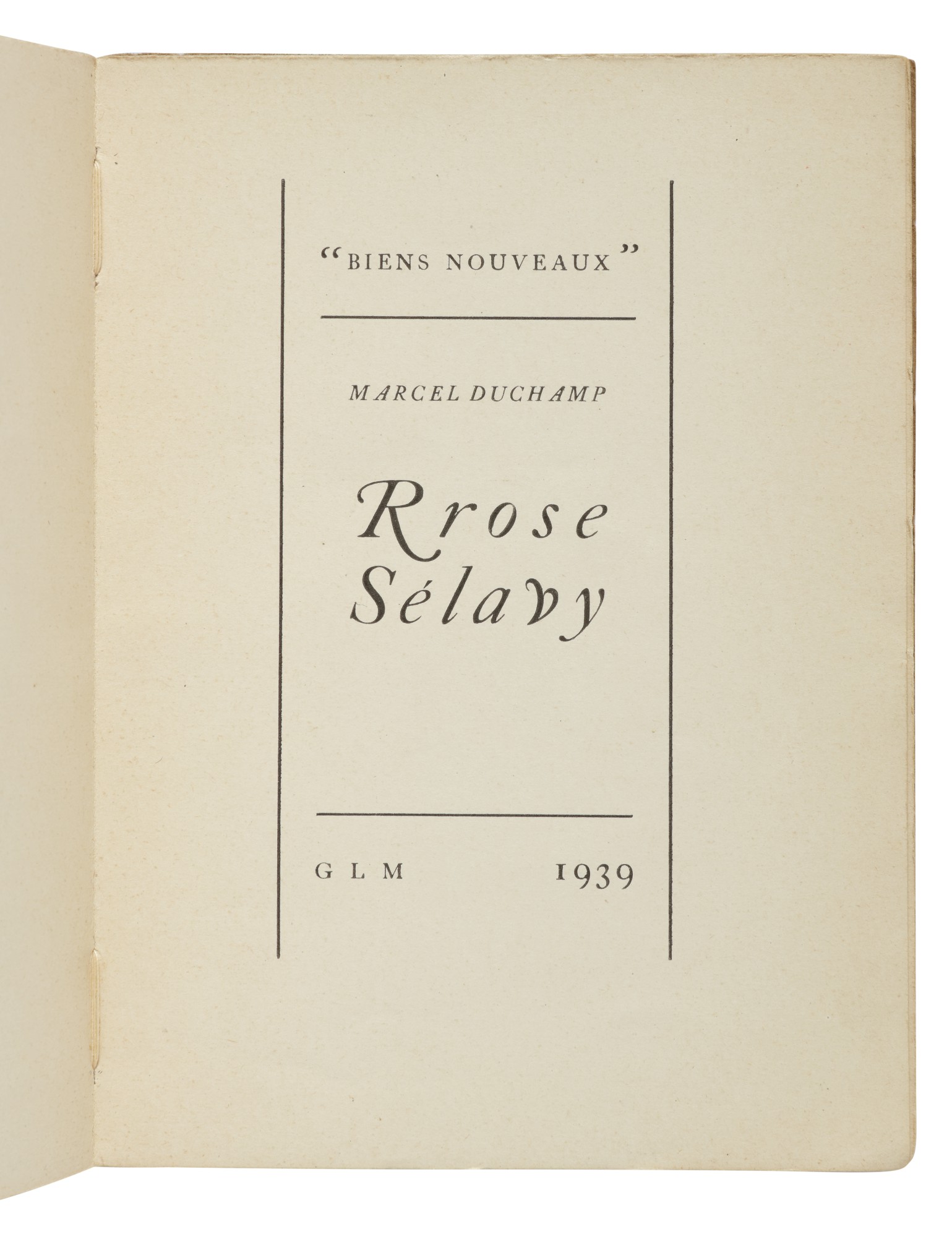 RROSE SÉLAVY. PARIS: G L M, 1939 | Dada Data: Books and Boîtes by ...