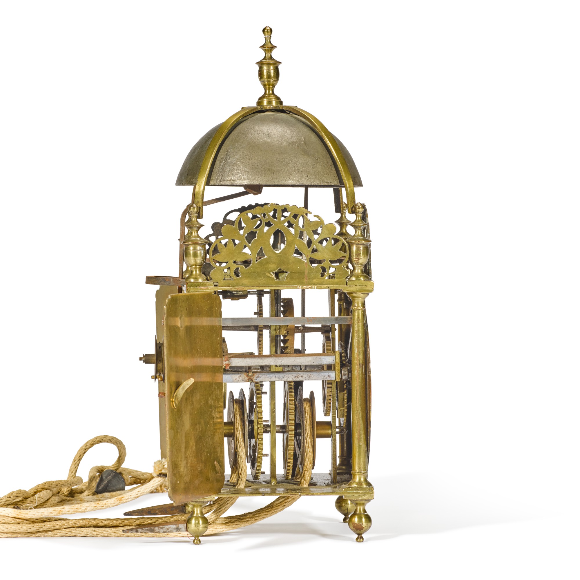 A brass lantern clock with alarm, Samuel Davis, London, circa 1650 ...