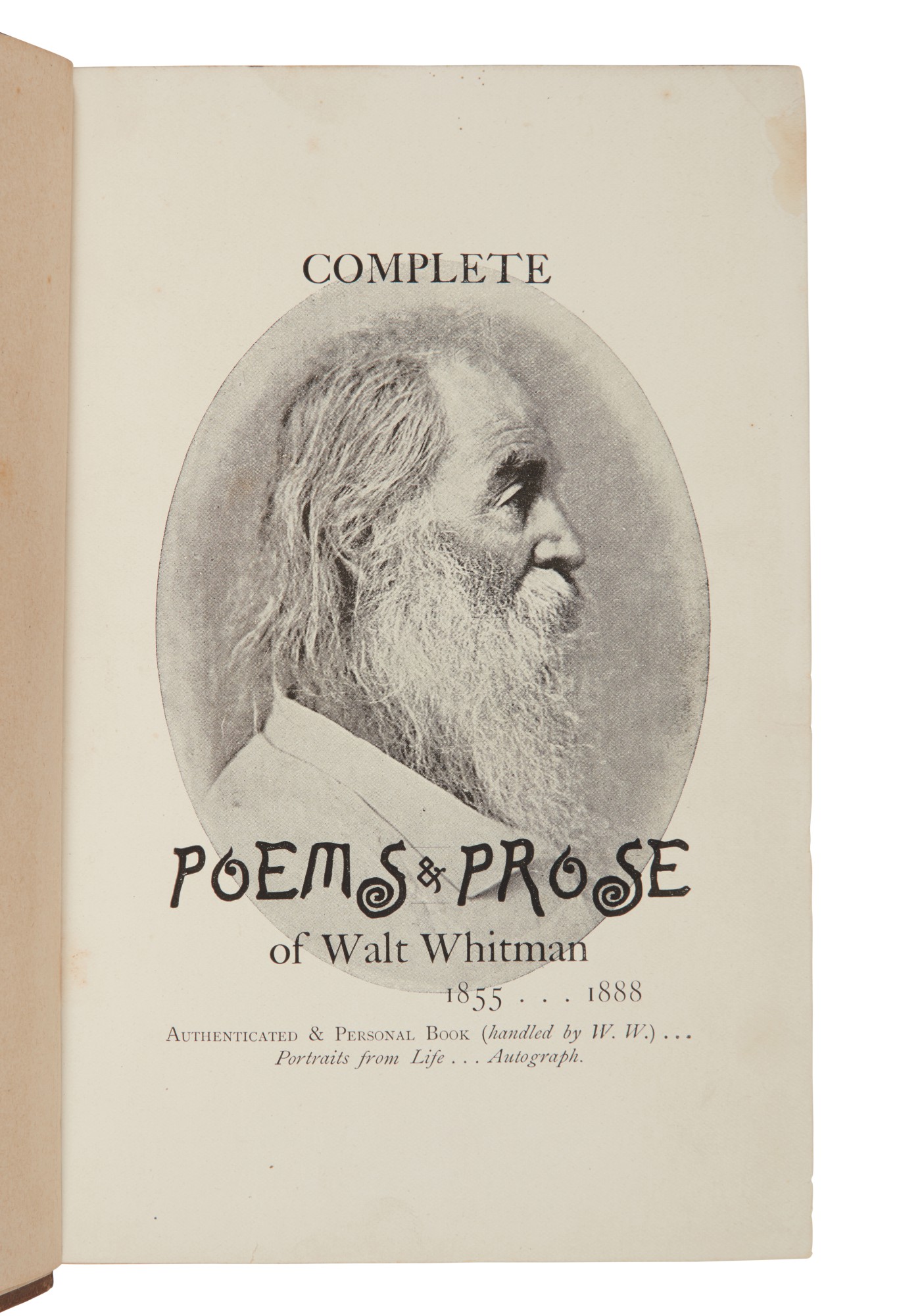 Whitman, Walt | The first collected edition, signed by the author ...