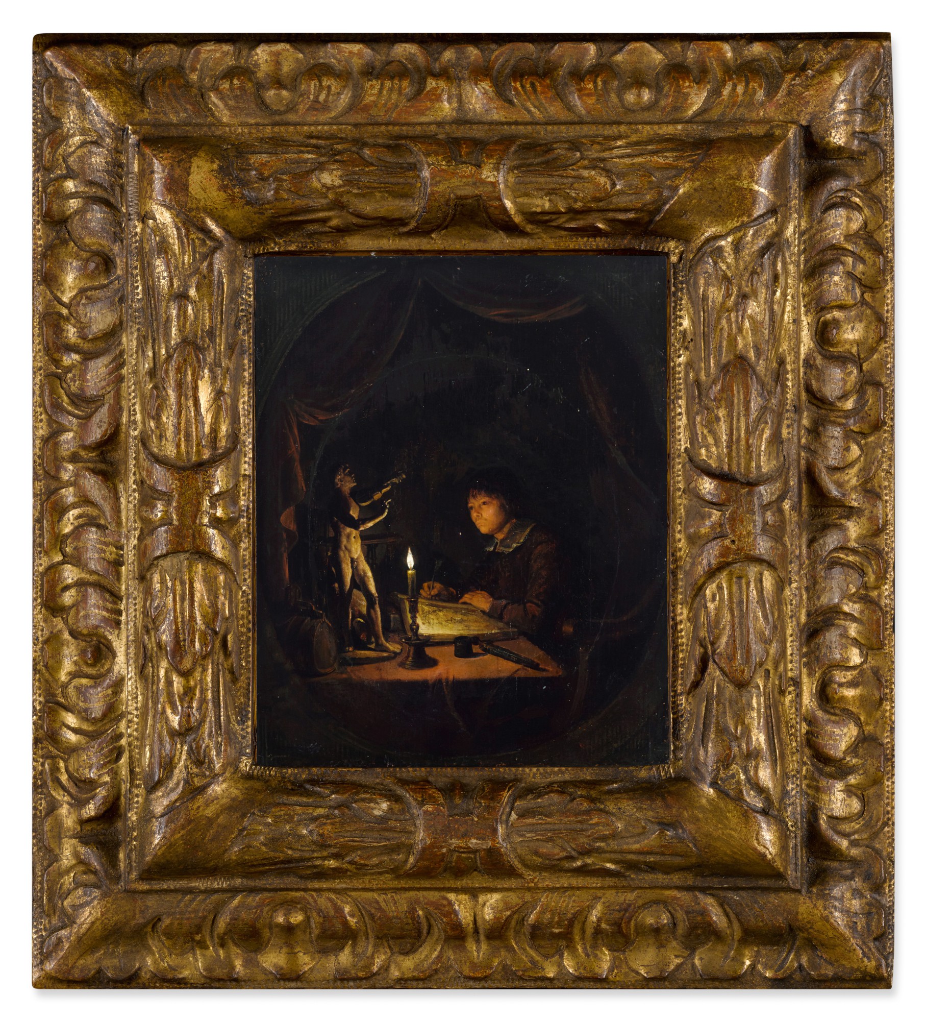 Young man drawing by candlelight | Master Paintings & Sculpture Part I ...