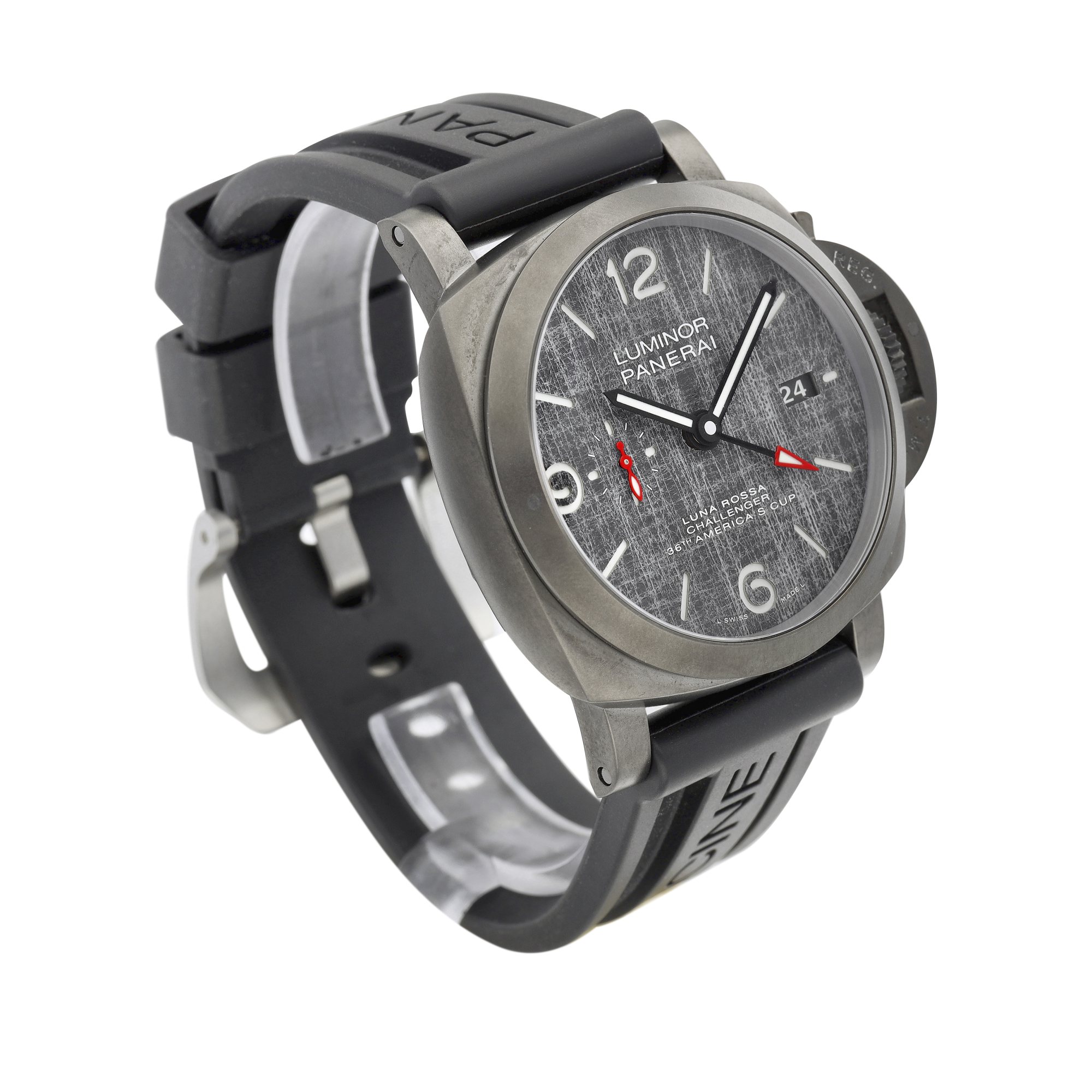 Luminor Luna Rossa GMT, Reference PAM01036 | A DLC-coated titanium dual ...