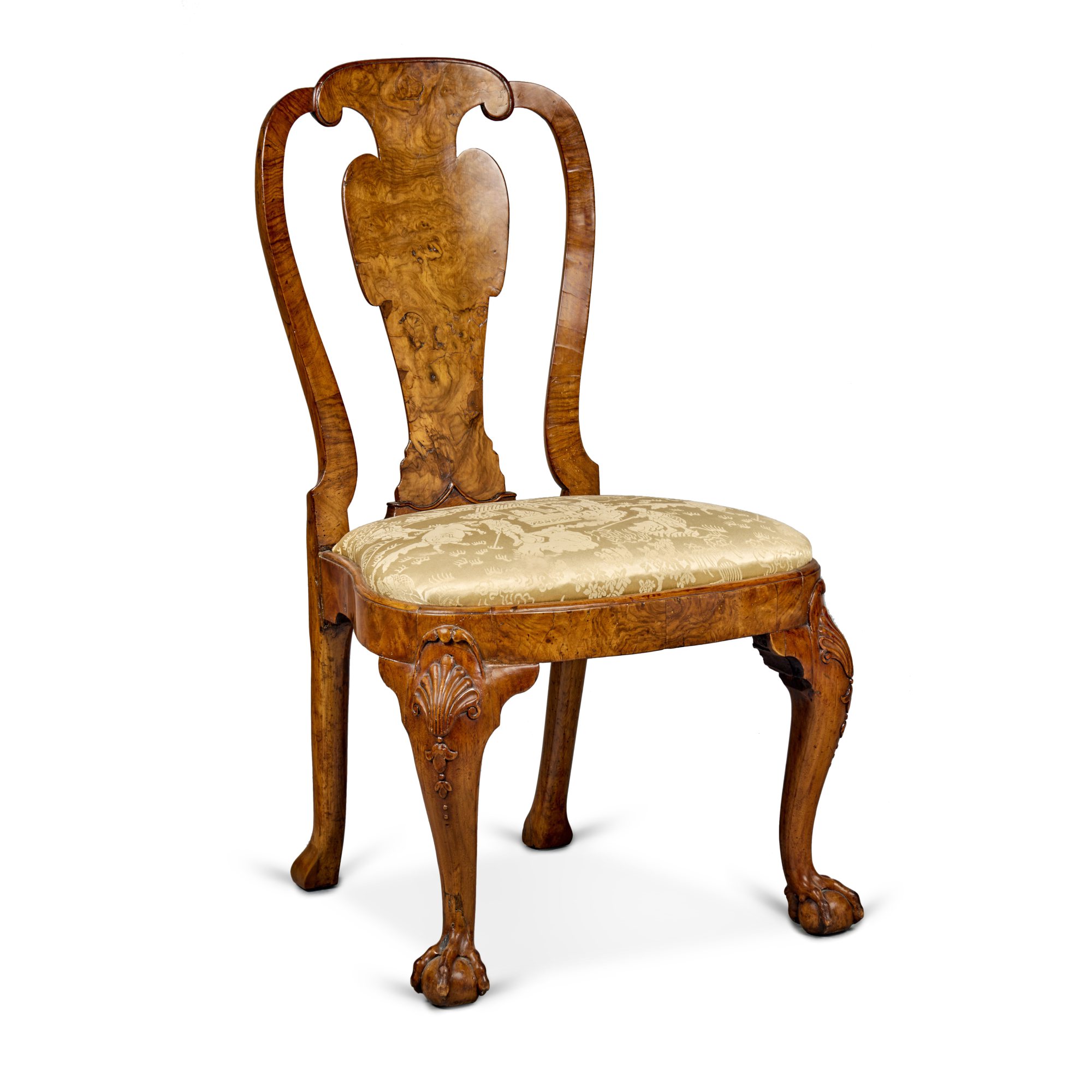 A Rare Set of Twelve George II Burr Walnut Side Chairs, Attributed to ...