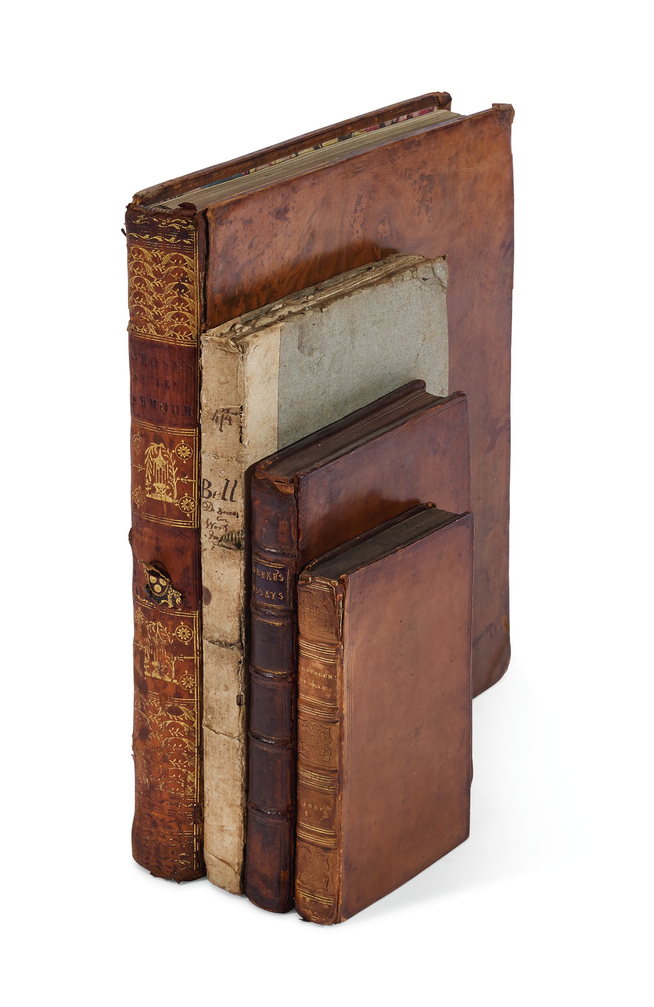 English military works, 4 volumes, by Frontinus, Freke, Grose, and Bell ...