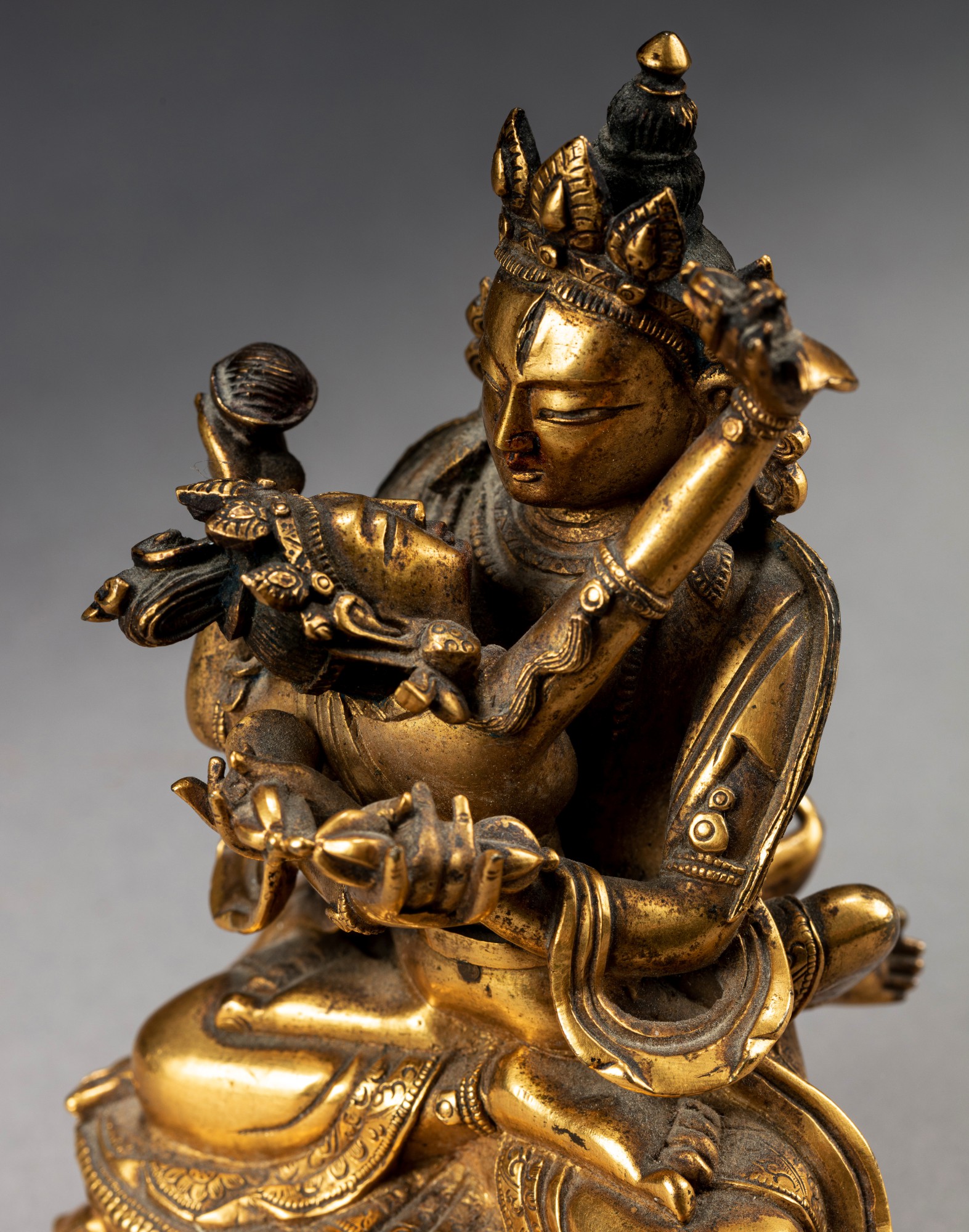 A fine gilt-bronze figure of Vajradhara and Samantabhadri Qing dynasty ...