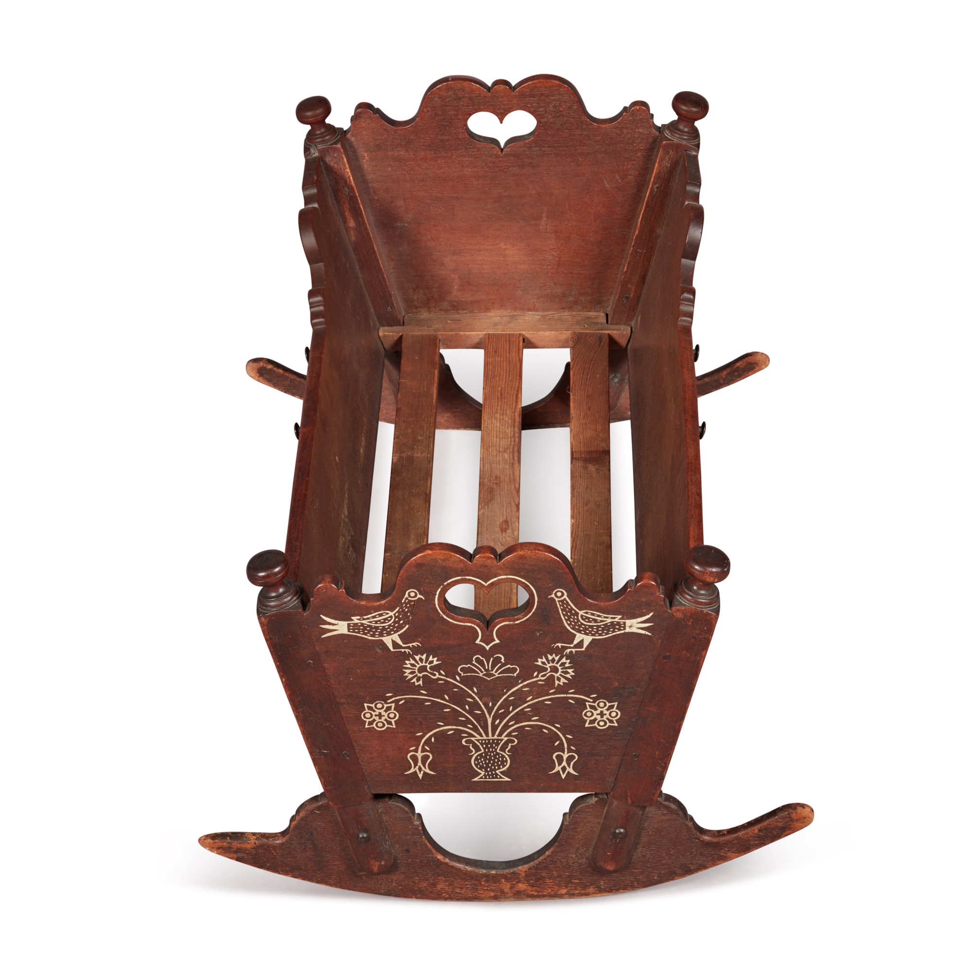 Important Chippendale Sulfur Inlaid Walnut Cradle, Lancaster ...