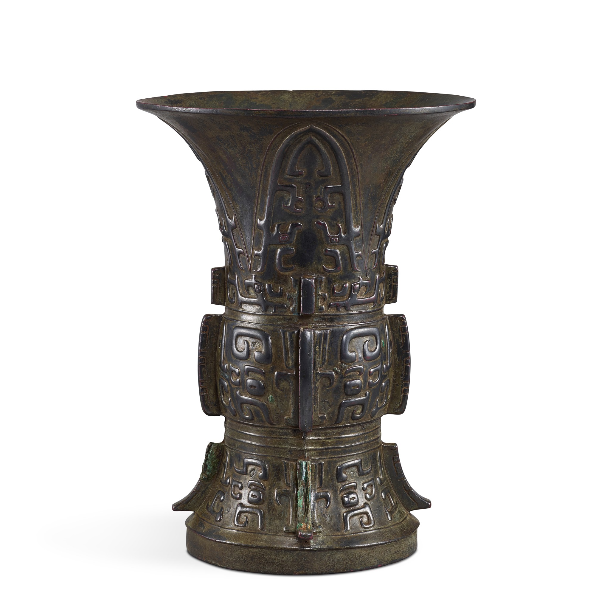 An archaic bronze ritual wine vessel, zun Early Western Zhou dynasty ...