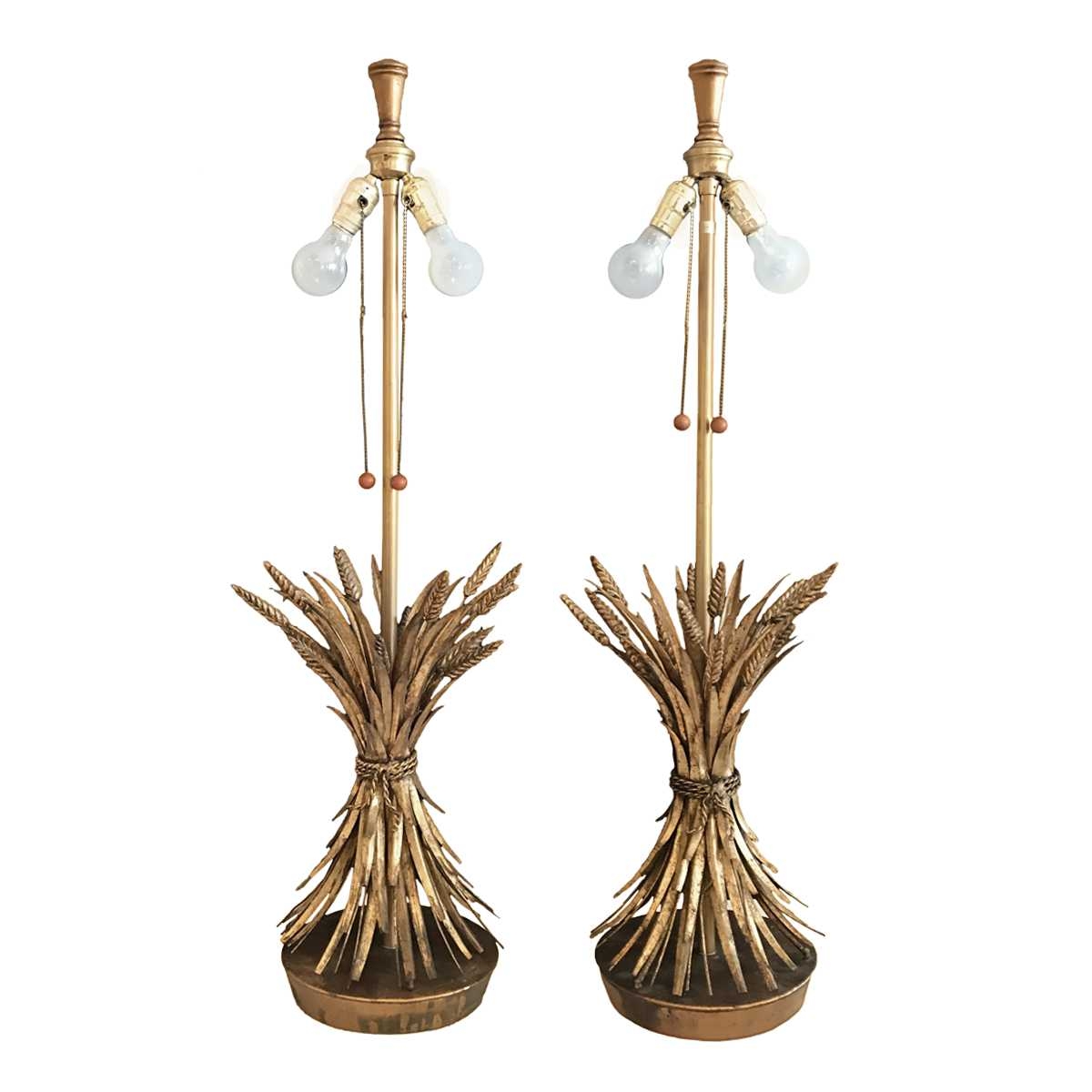 Vintage Mid-Century Modern Sheaf Of Wheat Table Lamps Available For ...