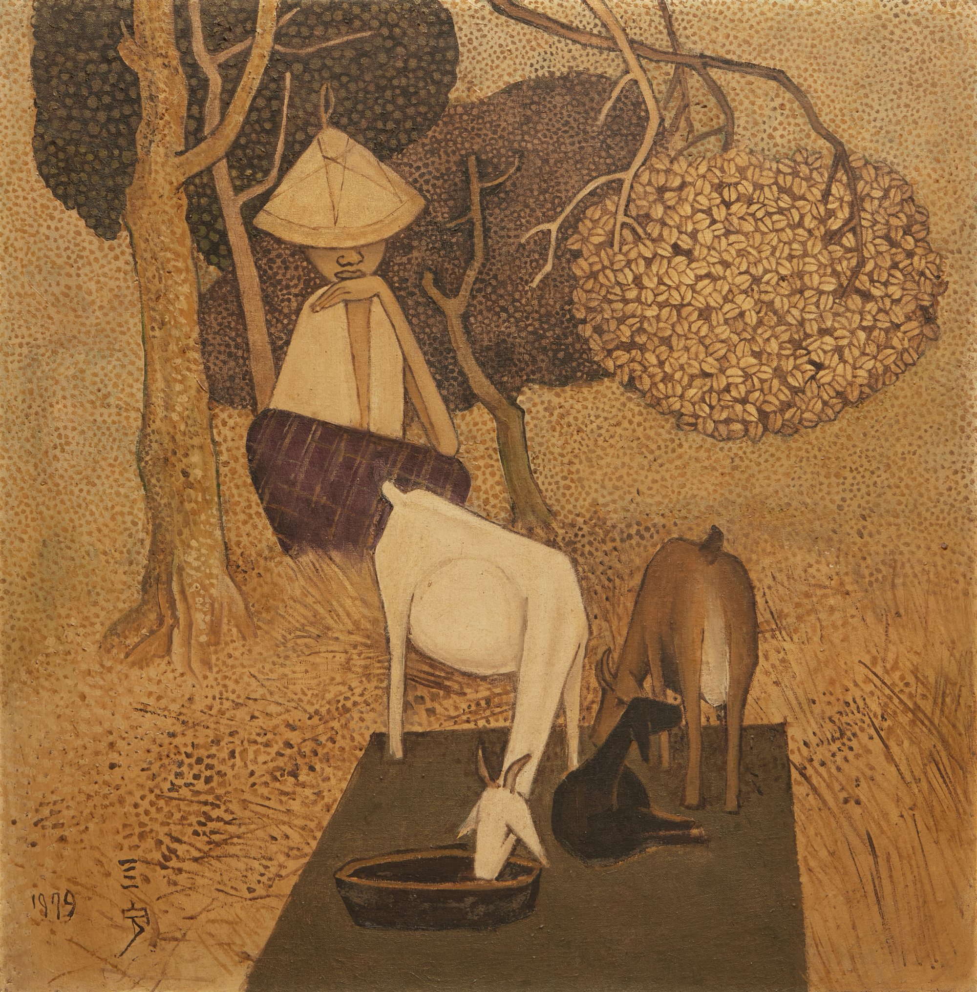Cheong Soo Pieng 鍾泗濱 | Shepherdess 牧羊女 | Modern & Contemporary Auction ...