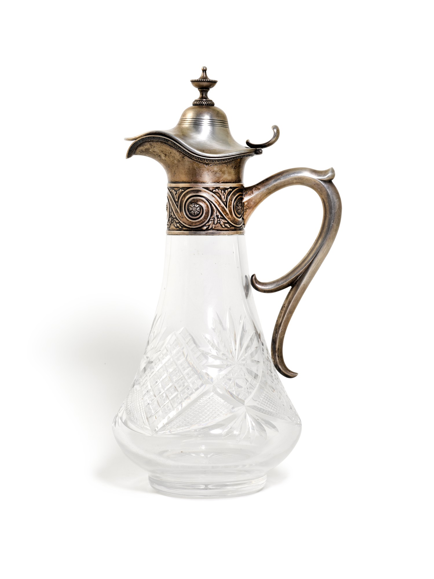 A SILVER-MOUNTED CUT-GLASS DECANTER, GRACHEV BROTHERS, ST PETERSBURG ...