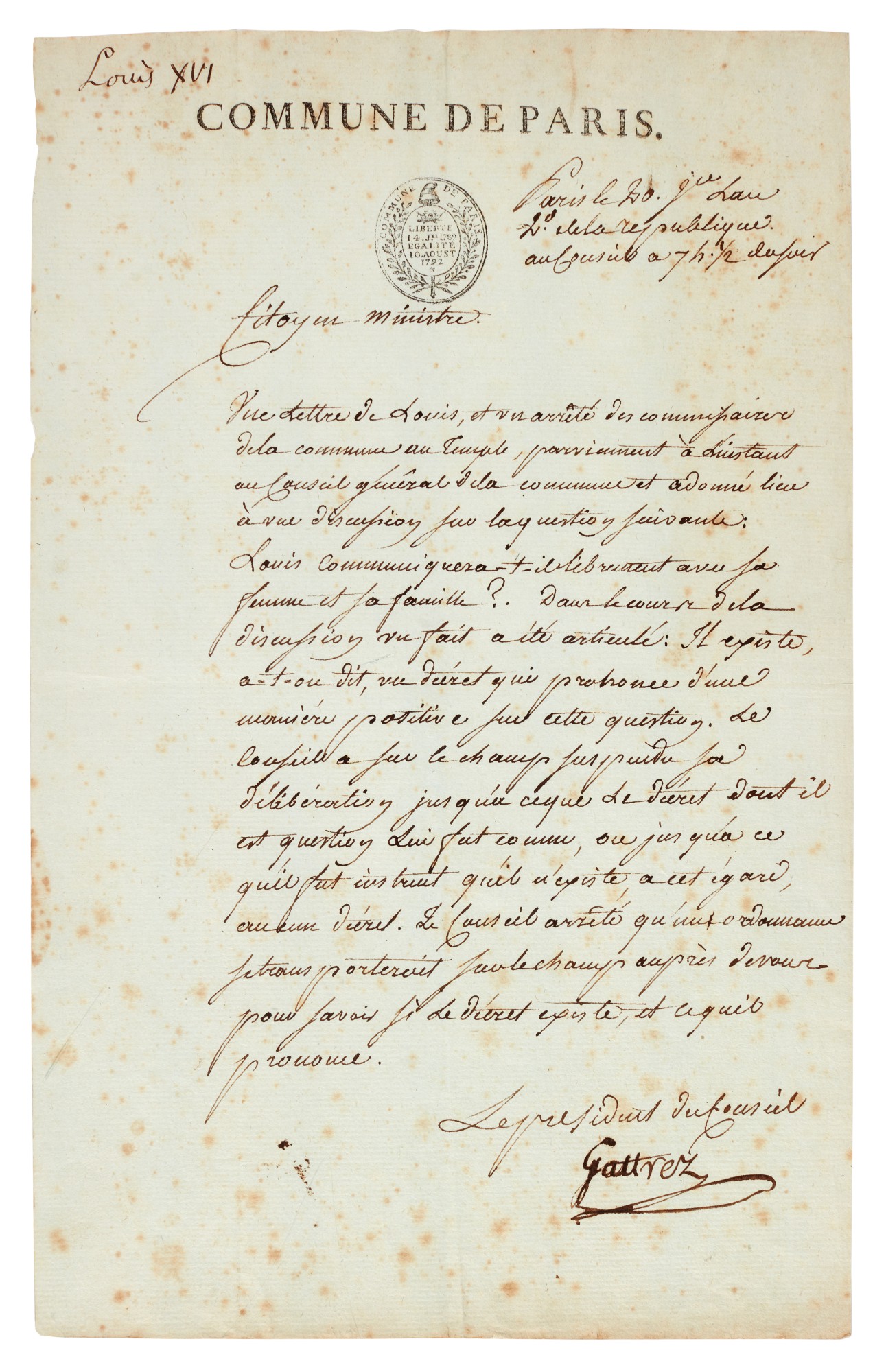 French Revolution—Louis XVI | A collection of letters and documents ...