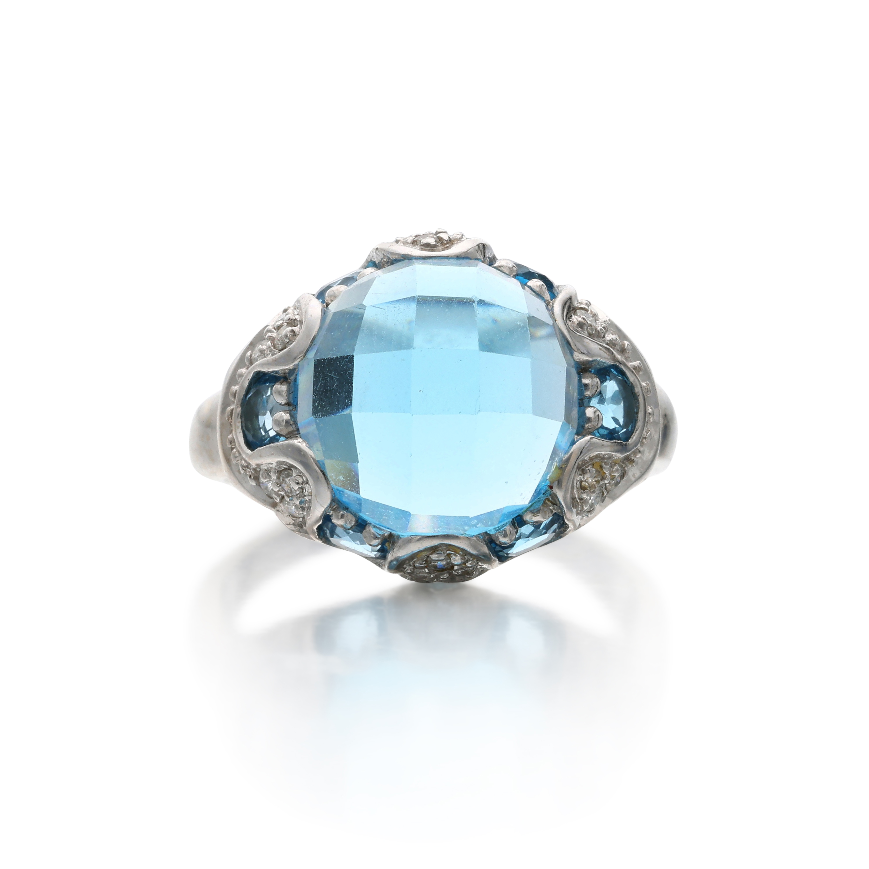 White Gold, Topaz And Diamond Ring Available For Immediate Sale At ...
