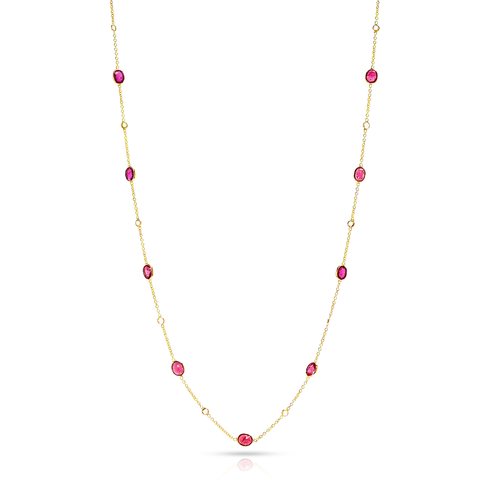 Gold, Ruby And Diamond Station Necklace Available For Immediate Sale At ...