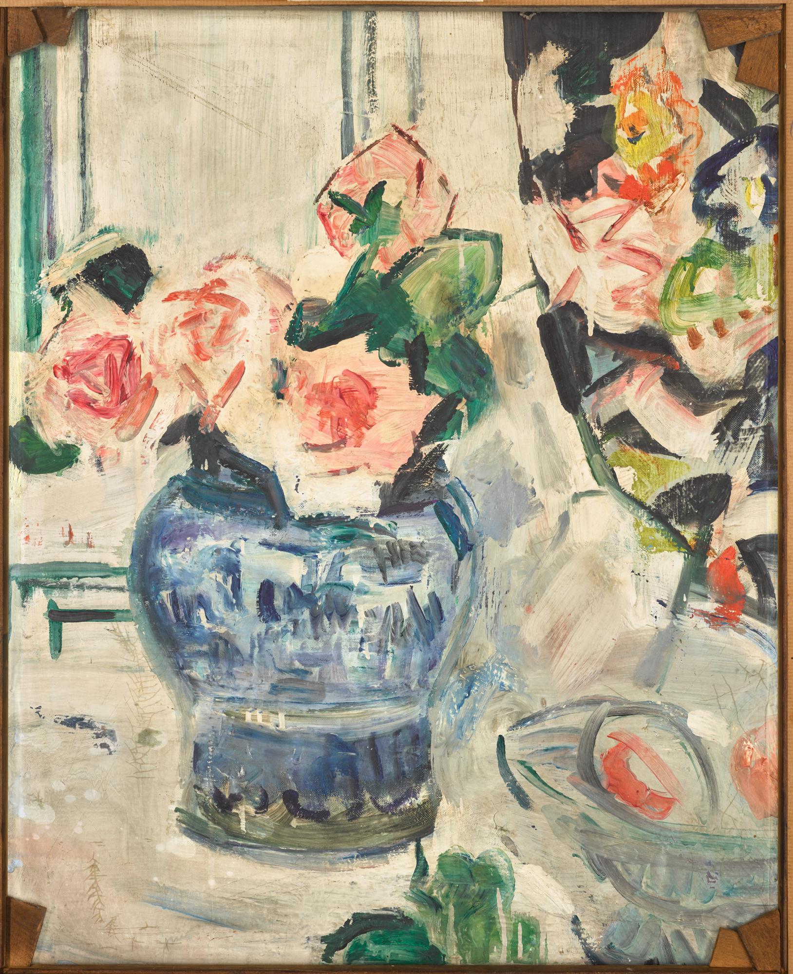 GEORGE LESLIE HUNTER | PINK ROSES (RECTO); STILL LIFE OF ROSES IN A ...