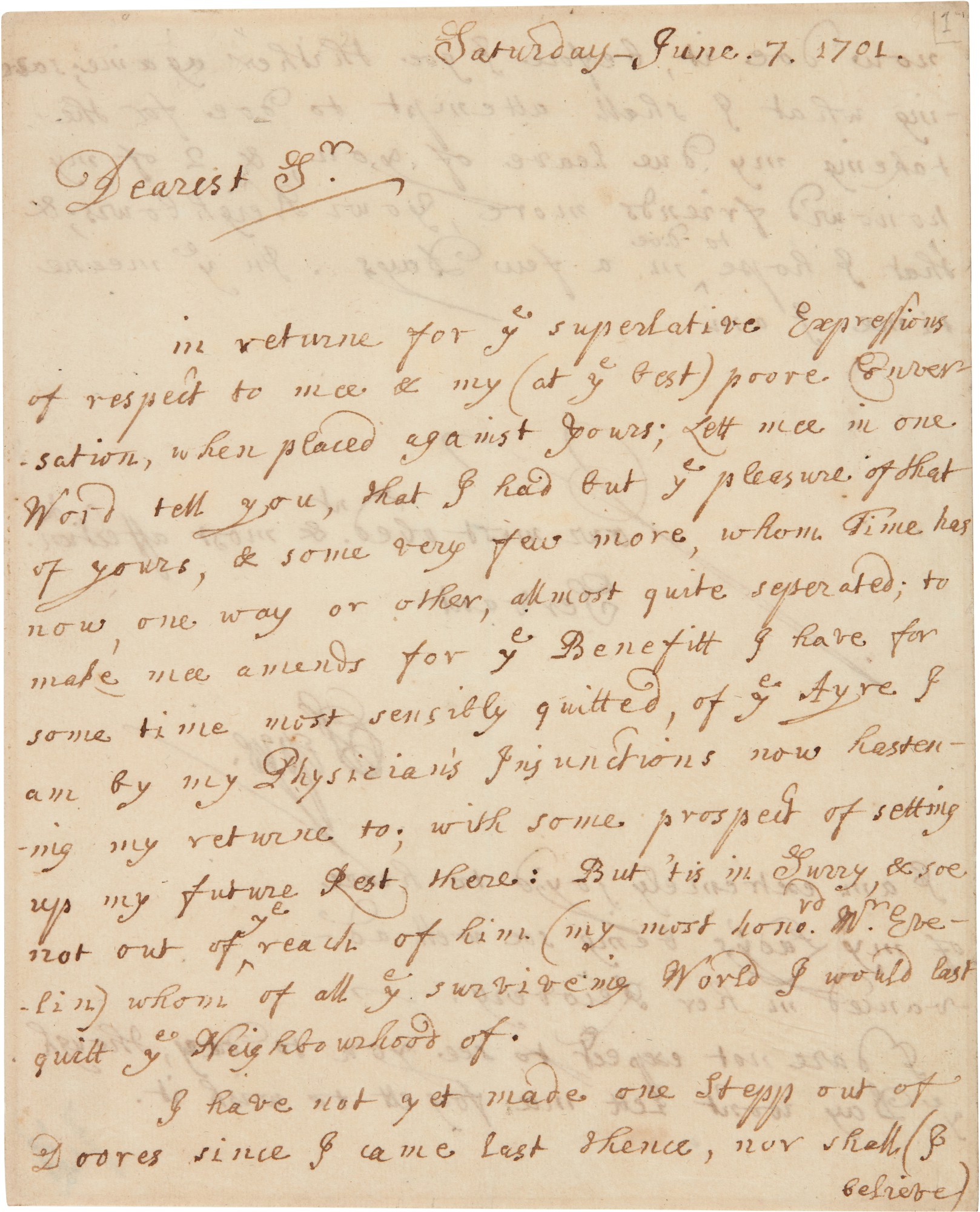 Samuel Pepys | Autograph letter signed, to John Evelyn, reflecting on ...