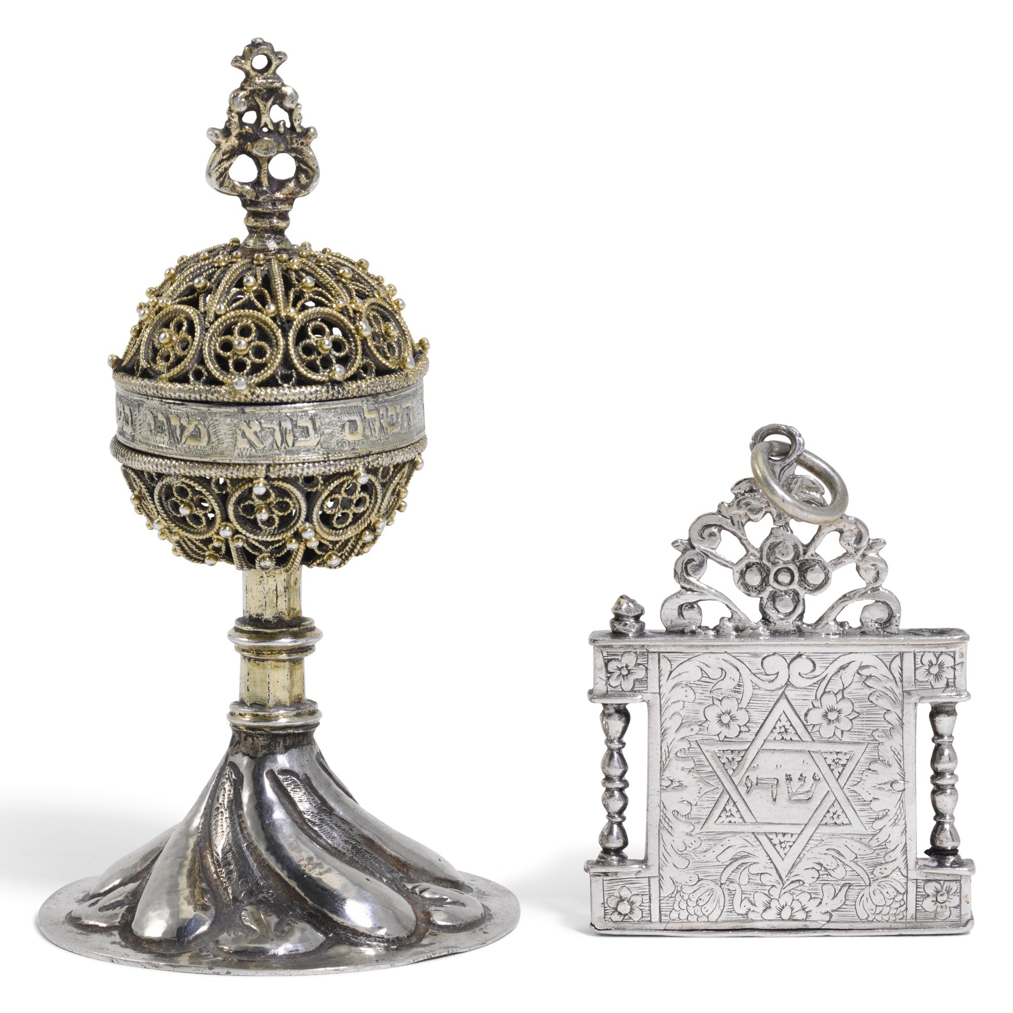 A CONTINENTAL SILVER JUDAIC AMULET CASE, PROBABLY ITALIAN, 17/18TH ...